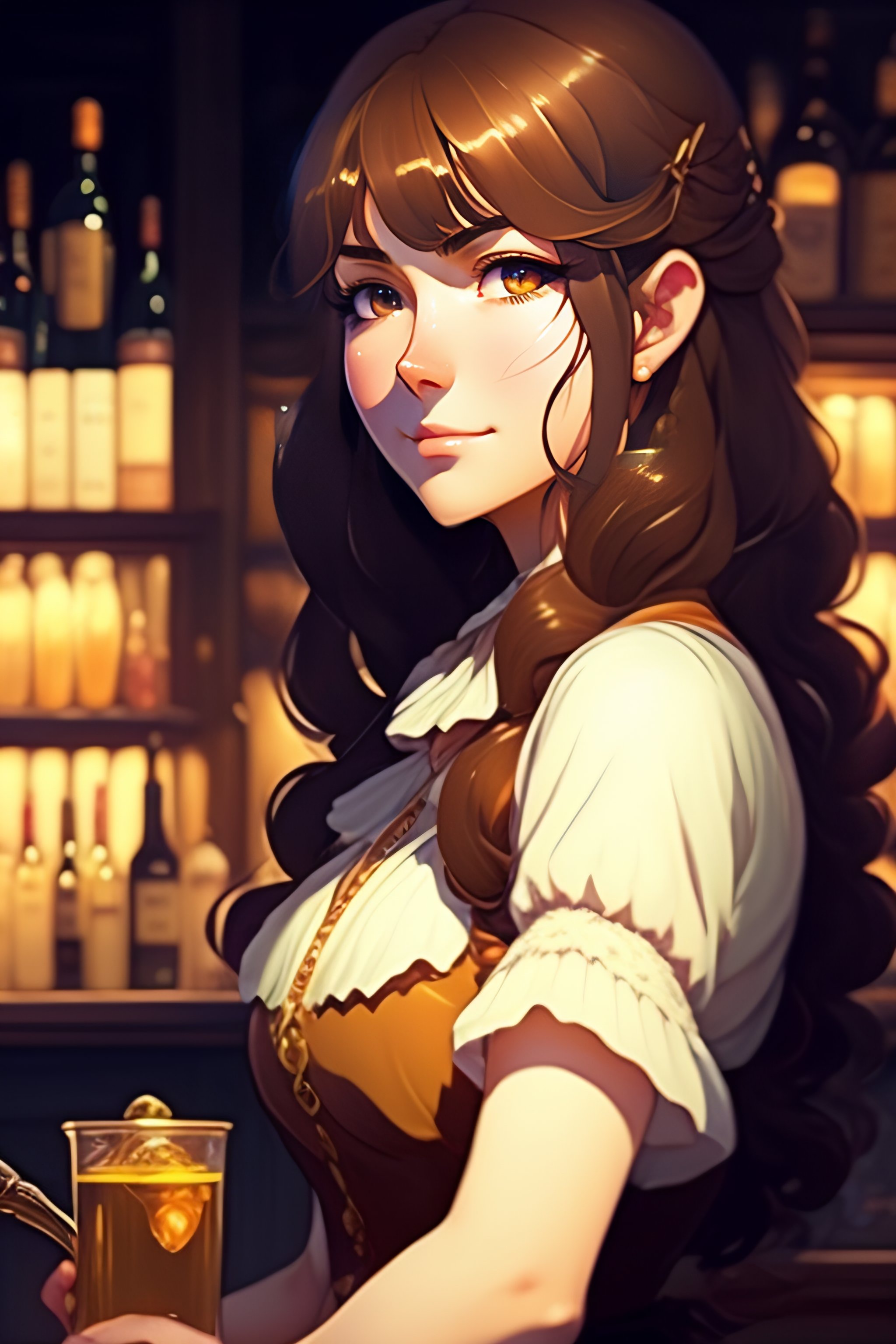 Lexica - Innocent beautiful barmaid brunette tavern baroque oil ...