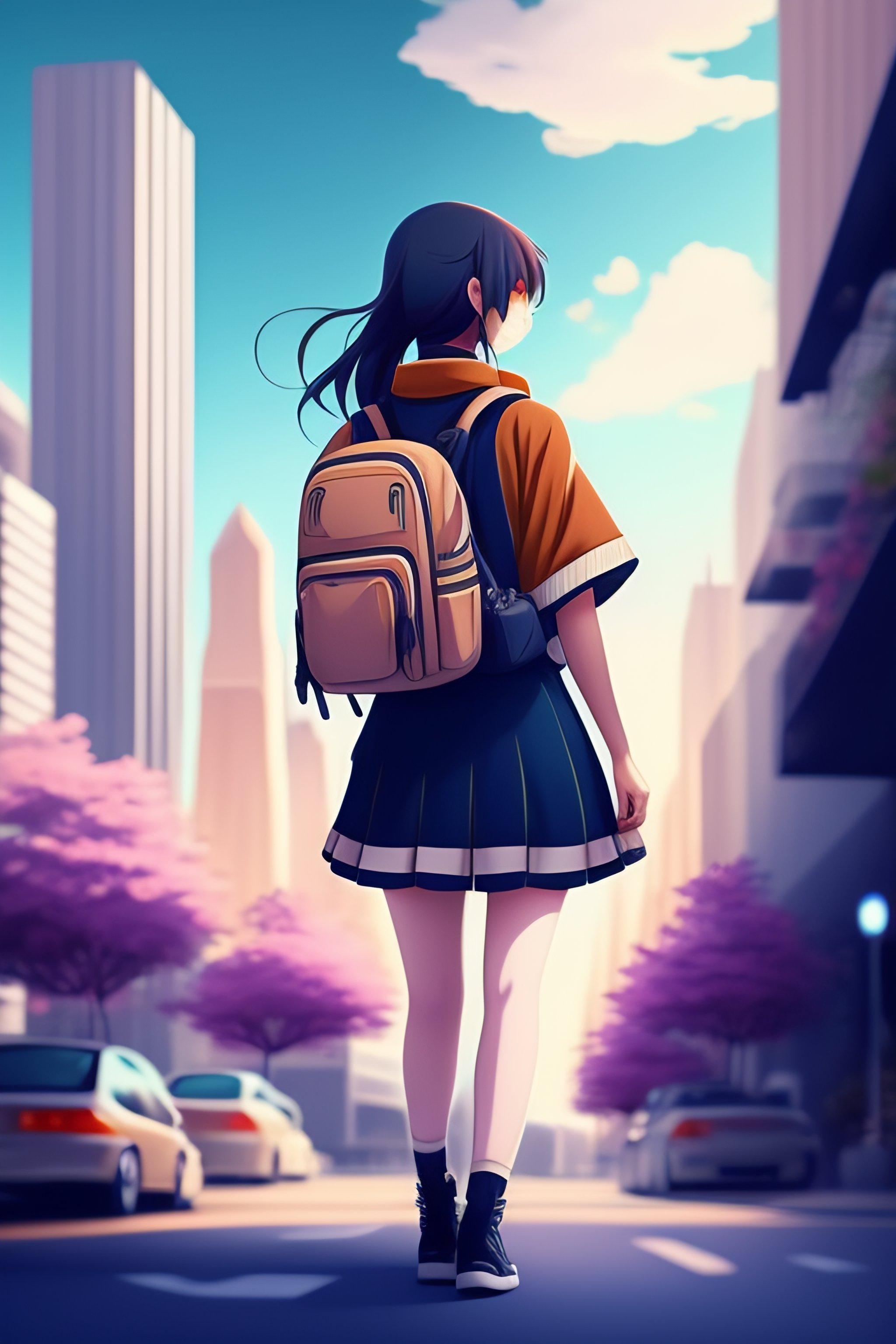 Lexica - 2D anime 1 girl solo Create an illustration of a humanoid ...