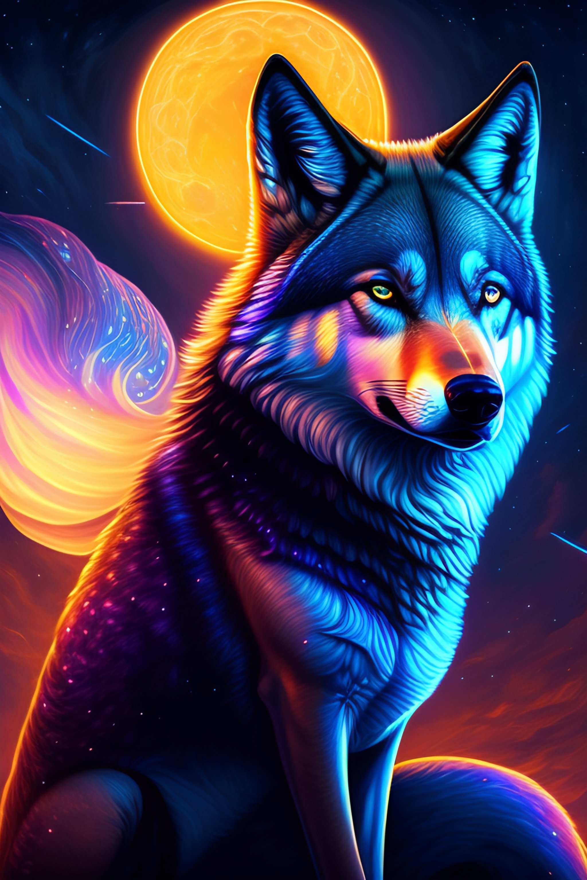 Lexica - An android wolf attack a beautiful human woman, in the ...