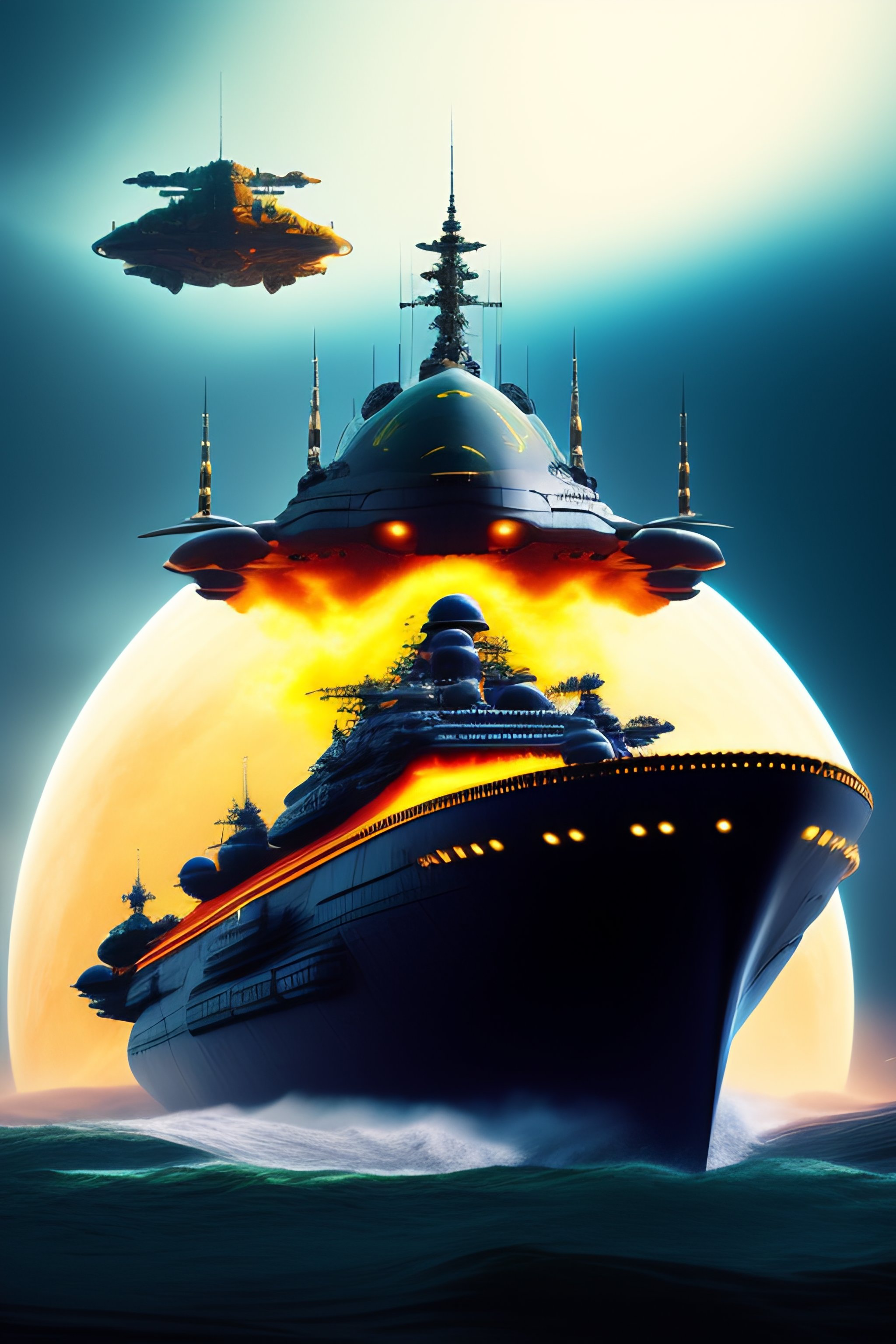 Lexica - Hostile alien battleship attacking earth