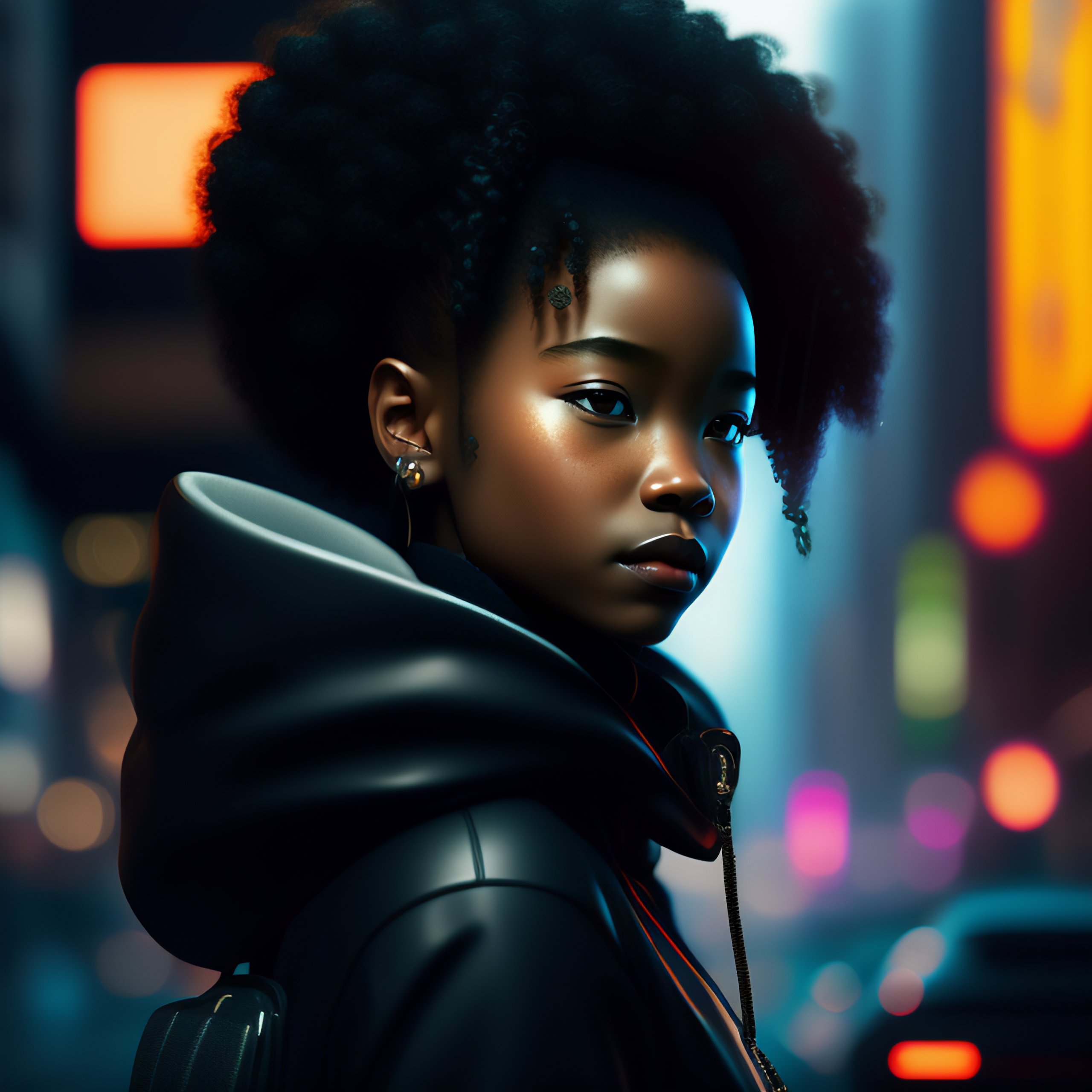 Lexica - Intricate portrait of a black baby concept, sci fi, technical ...