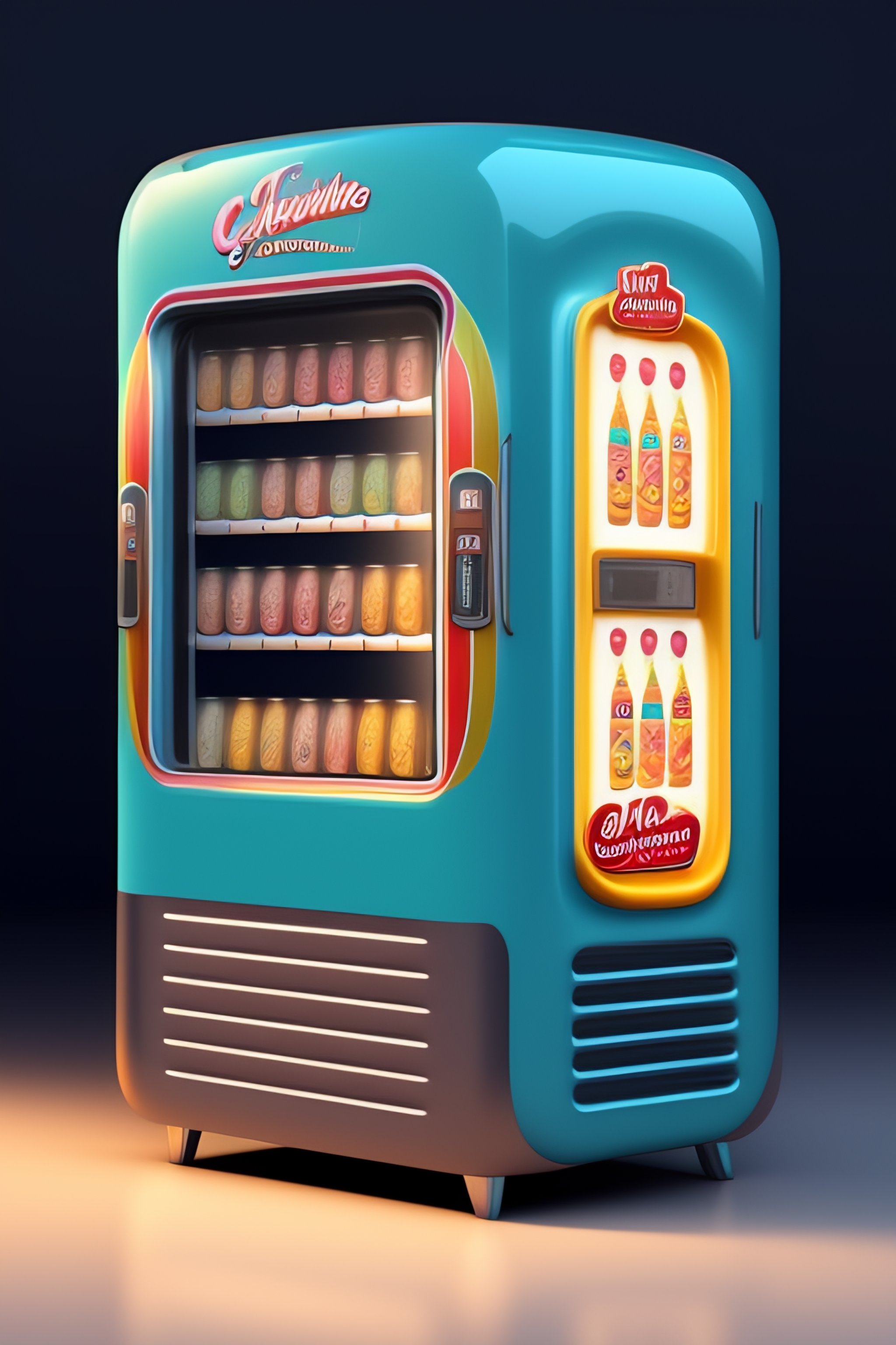 Lexica - A ice cream vending machine, cute. Concept art illustration