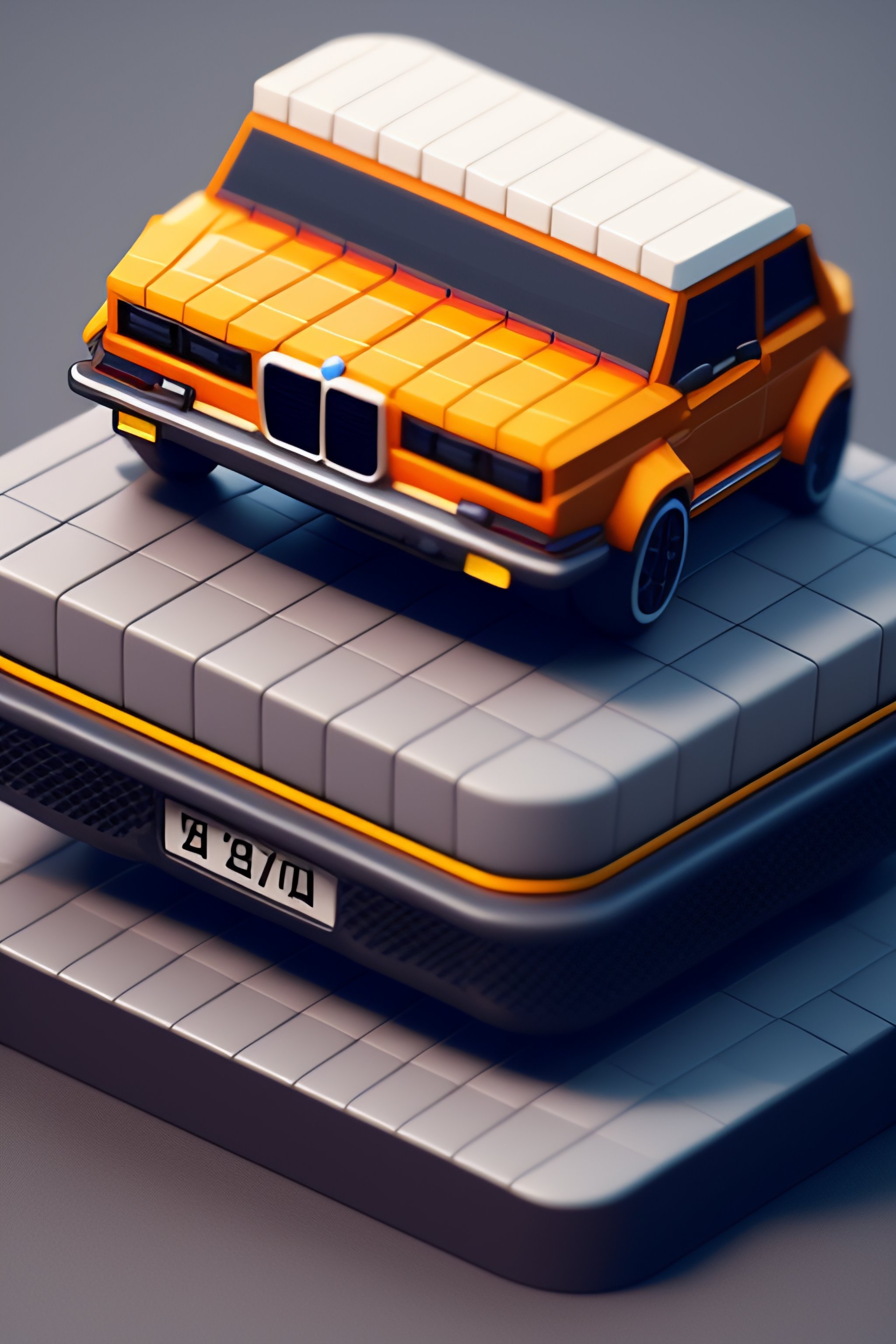Lexica - Detailed isometric bmw, pixel art, unreal engine voxel render
