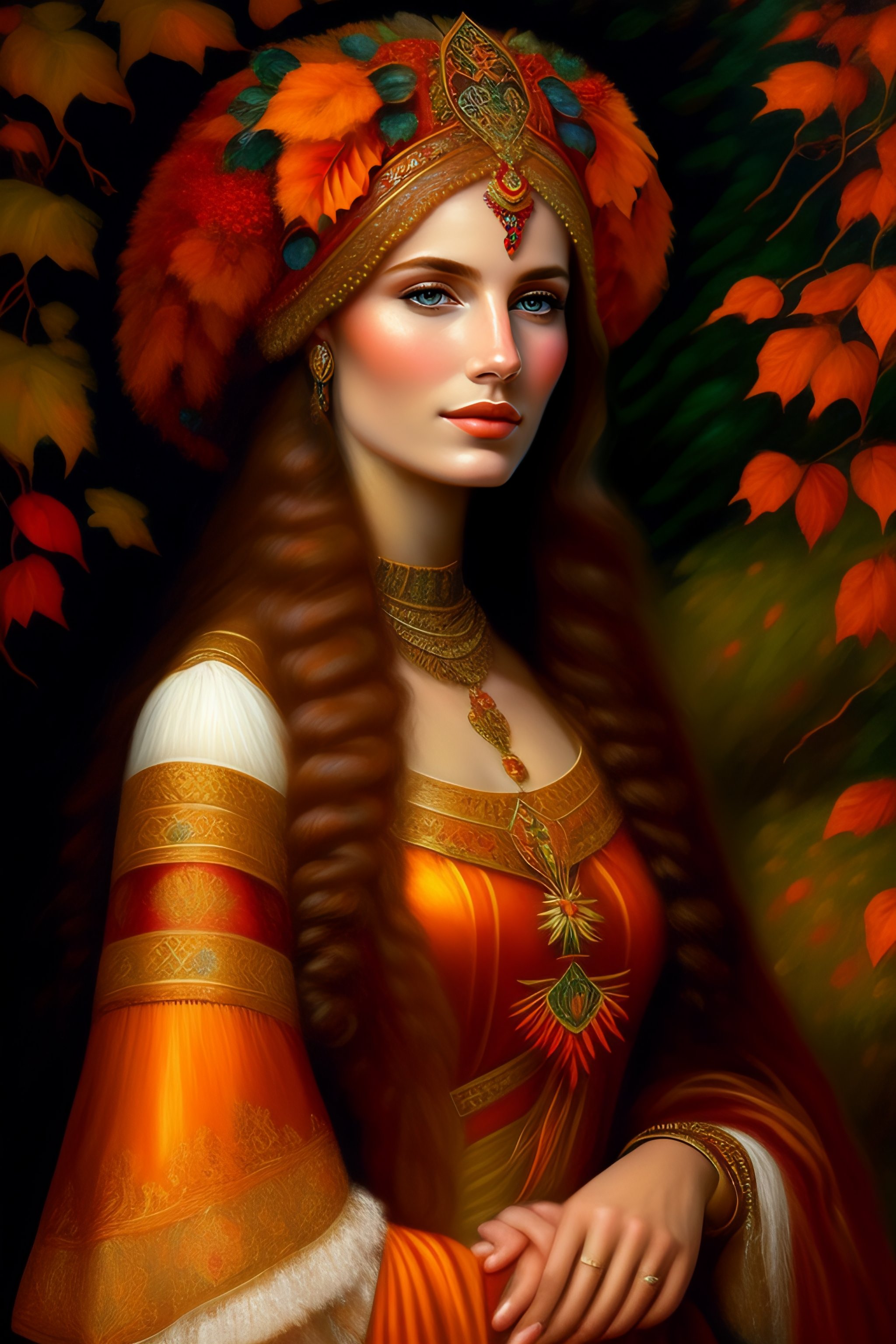 Lexica - Portrait of a pretty woman, russian headdress, intricate ...