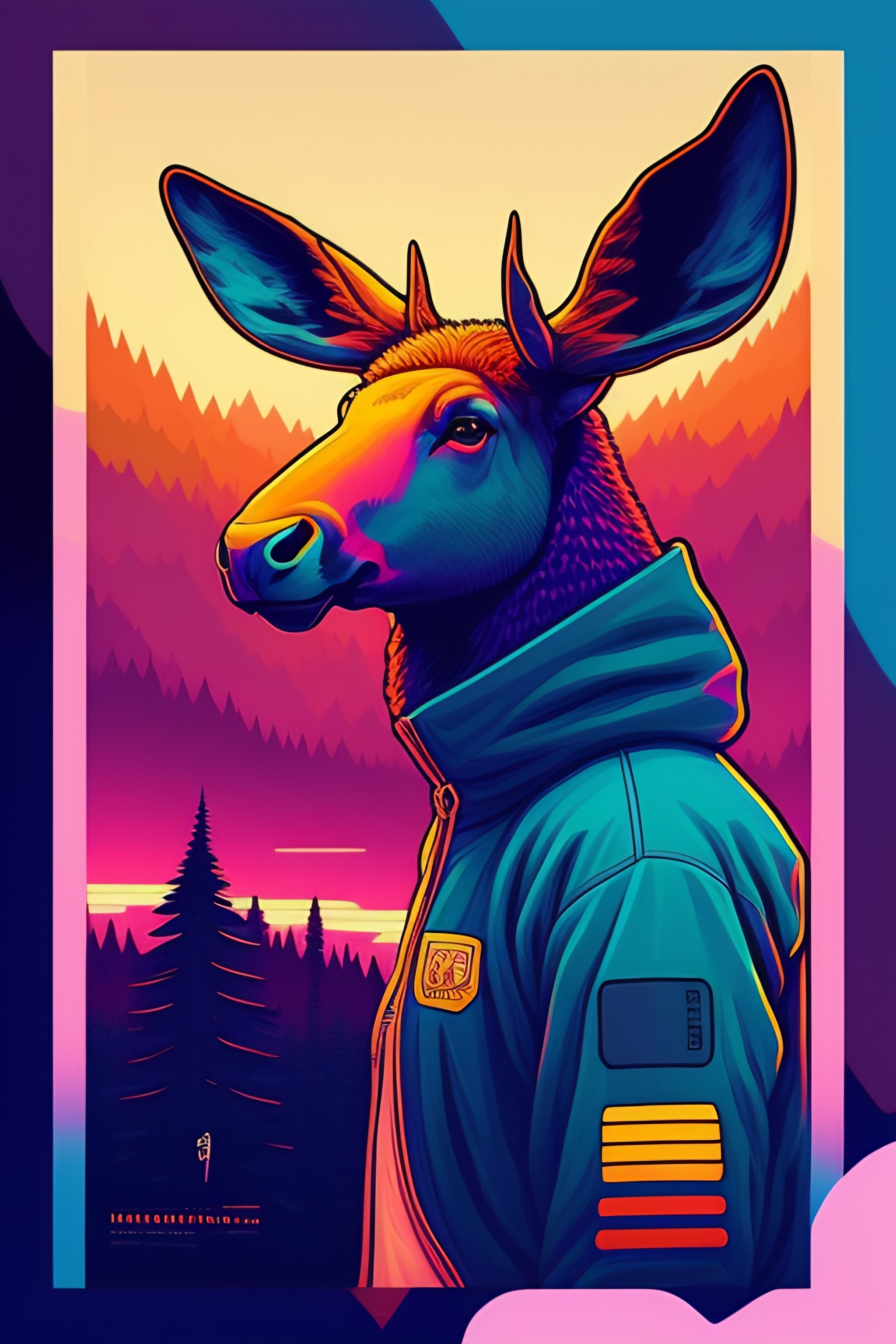 Lexica - Photo of a moose monster in the space, style of laurie ...