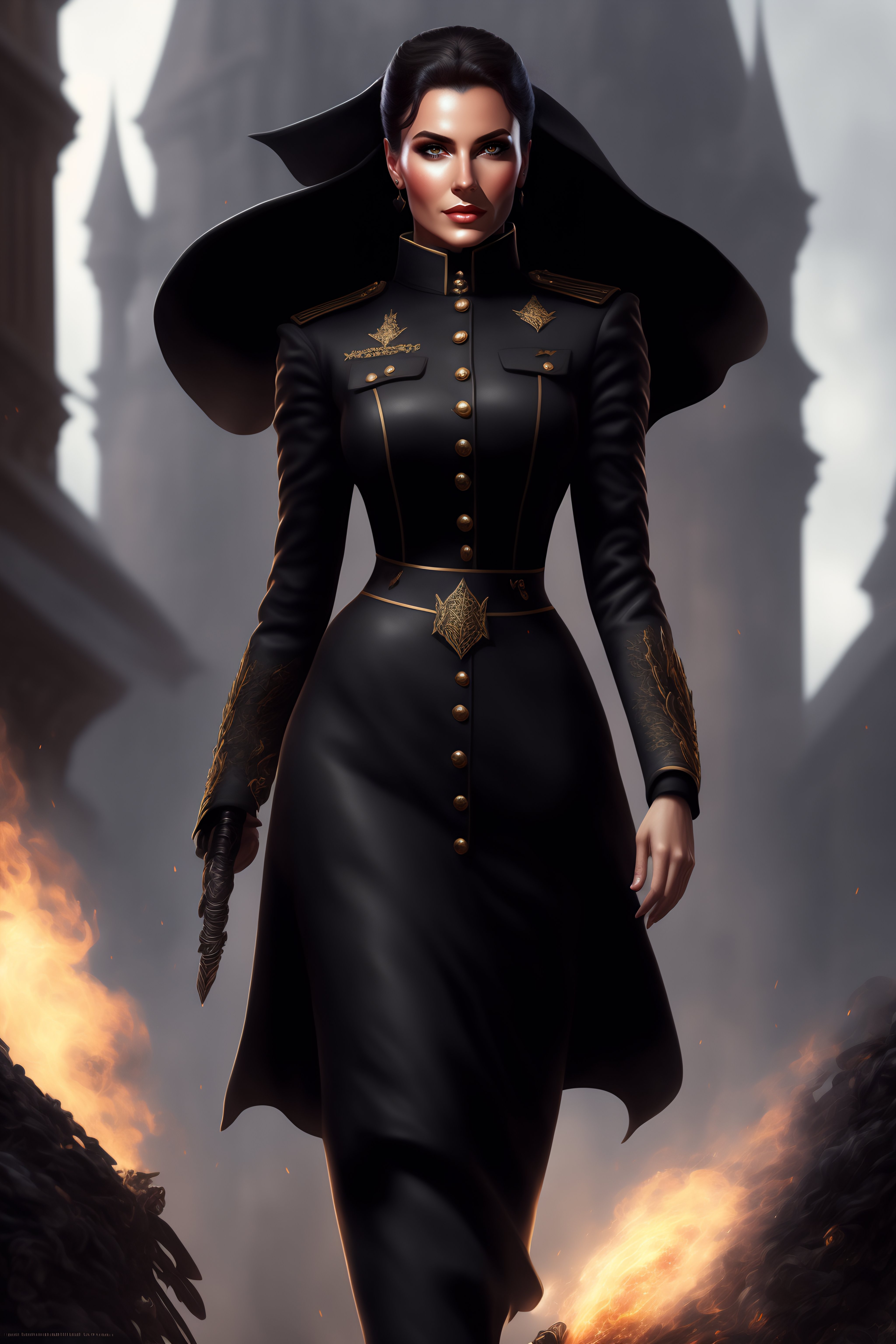 Lexica - Woman gothic necromancer summoner, Wolfenstein military german ...