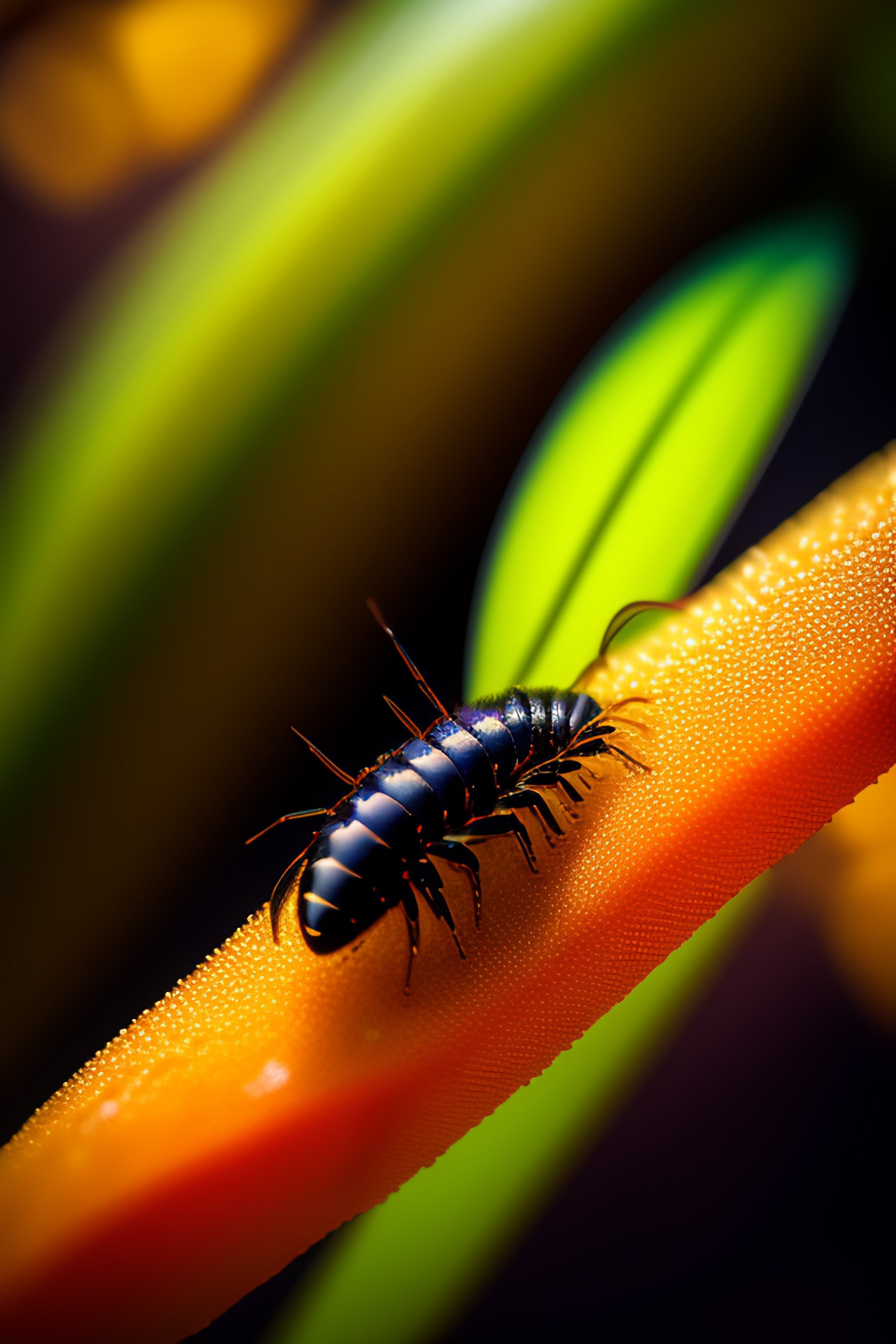 Lexica - A centipede on a leaf