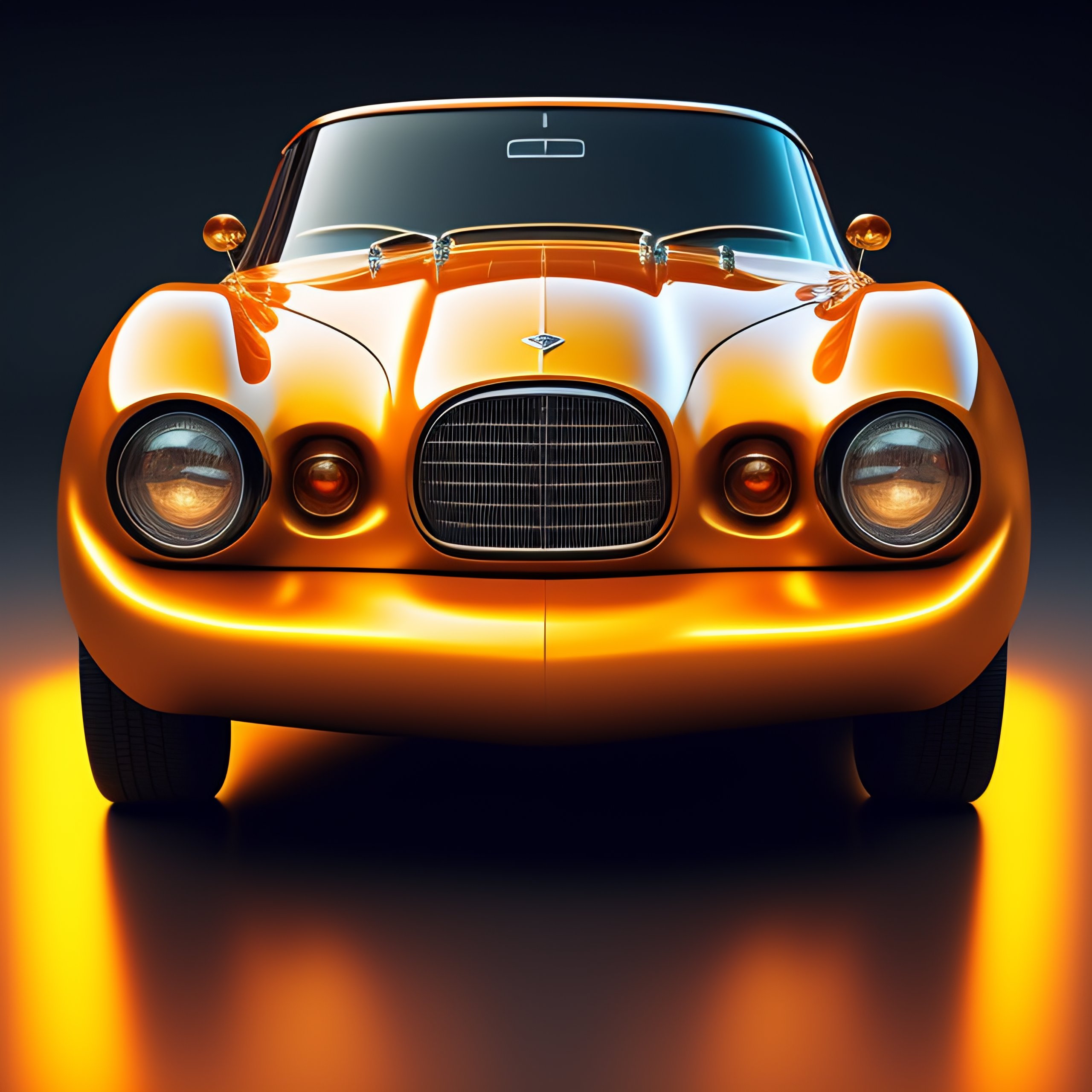 Lexica - Front of a modern car, horizontal flaps, shape of a face ...