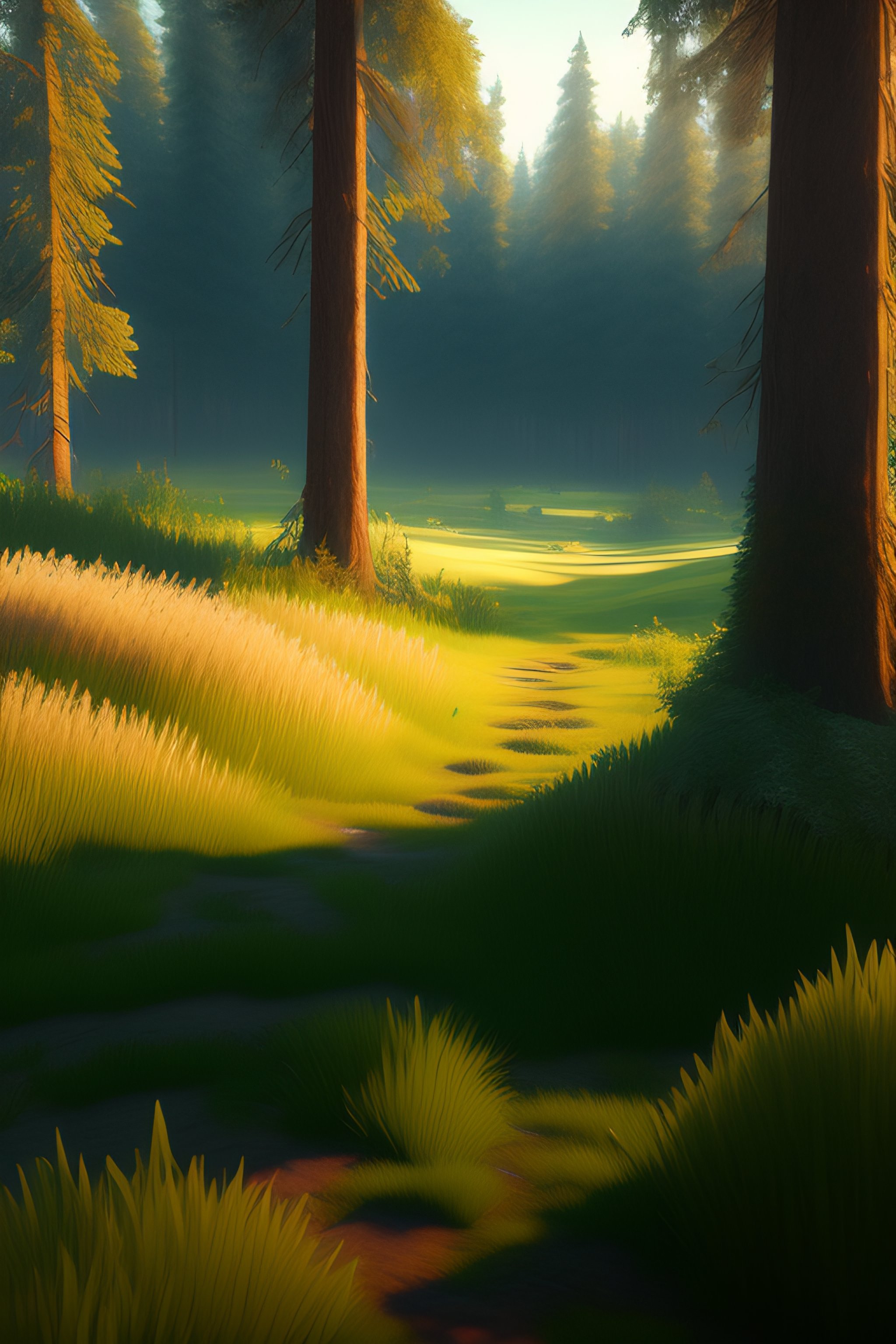 Lexica - Pain forest, Green grass, Shishkin style, 4k, oil painting ...