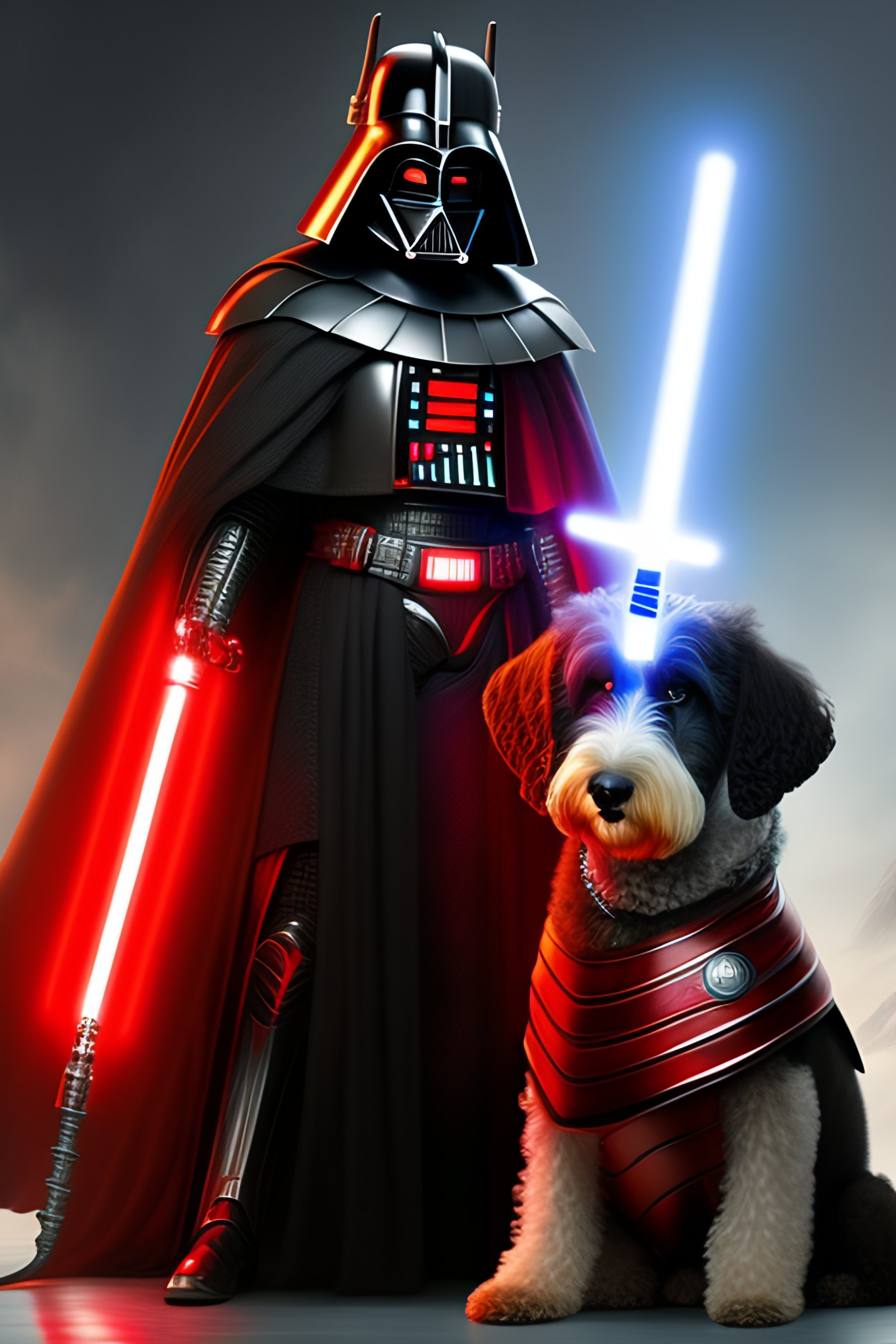 Lexica - Star Wars scene artificial intelligence a Bedlington Terrier ...