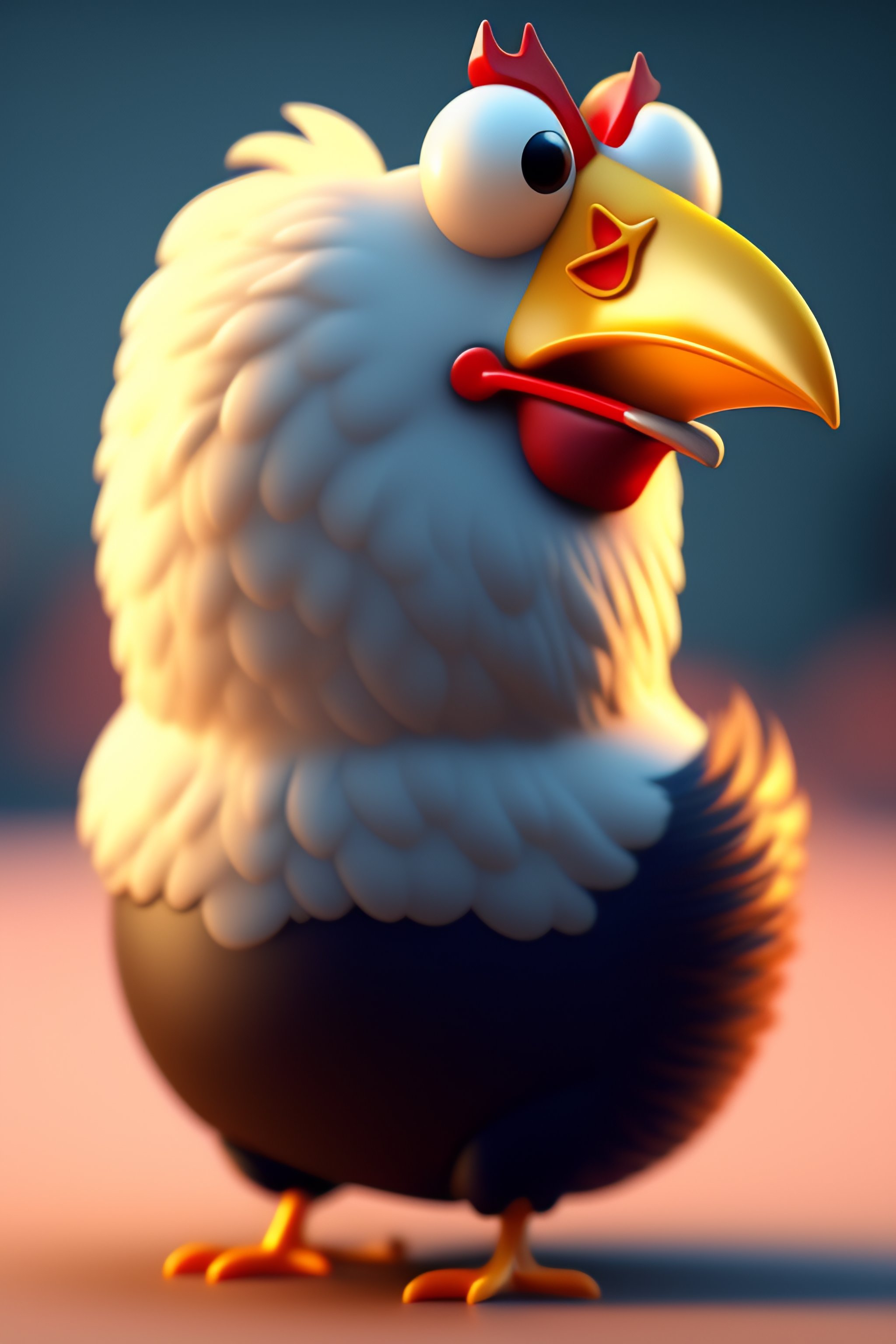 Lexica - Stupid Chicken. 3D Cartoon