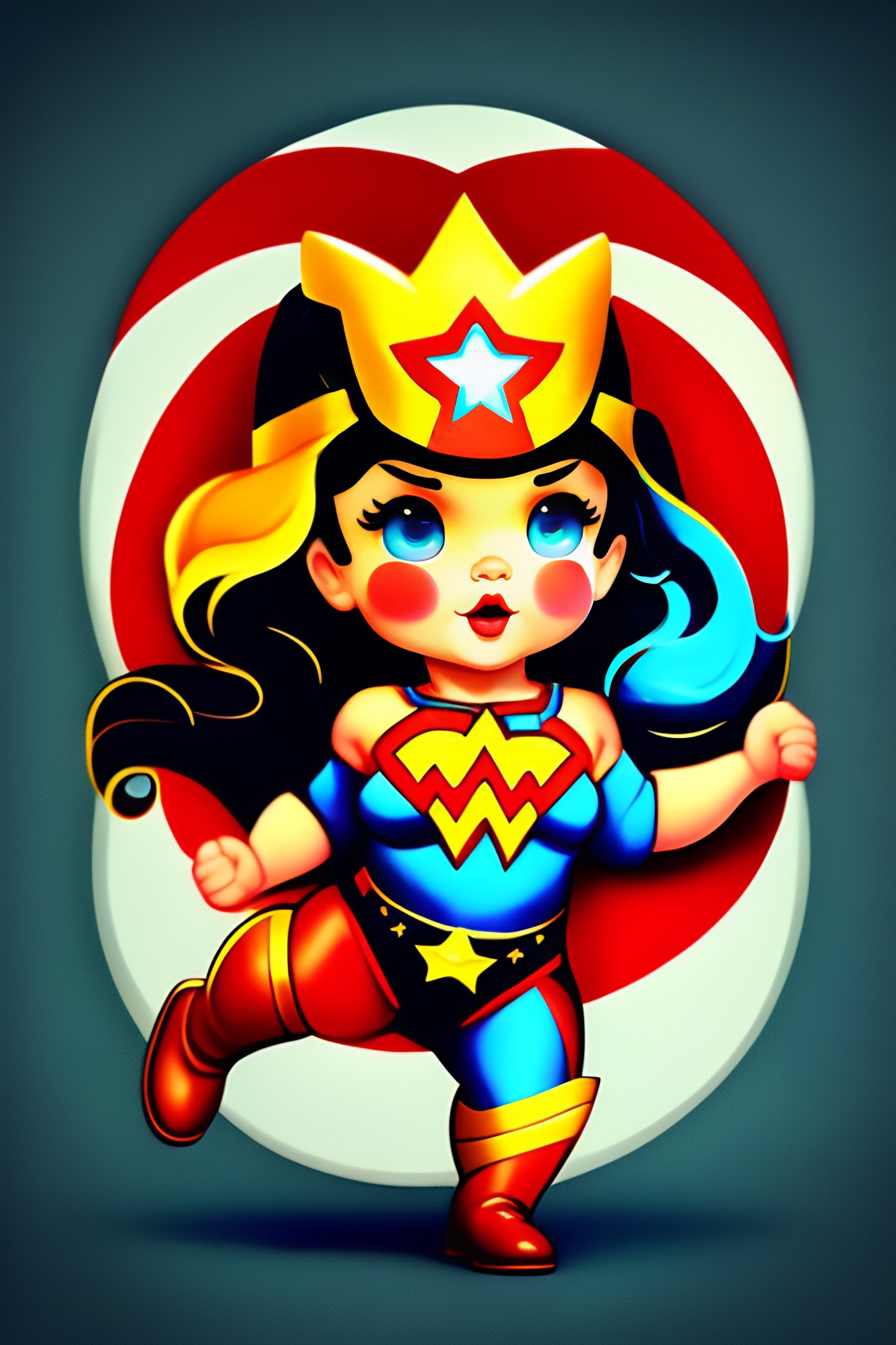 Lexica - Cute and adorable cartoon wonder woman baby, fantasy ...