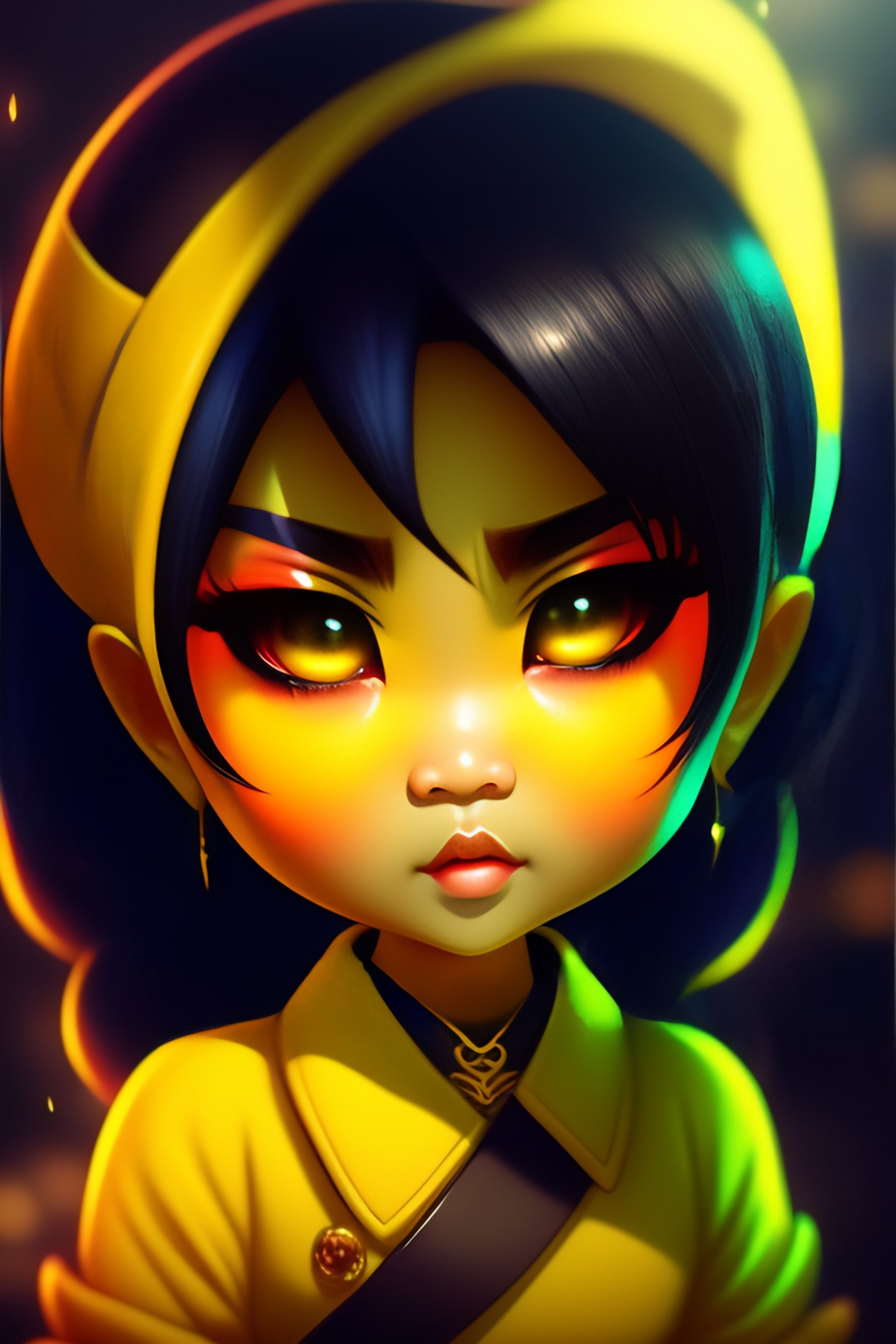 Lexica - Omi xiaolin showdown cute adorable yellow skin color floating demon supercute adorable
