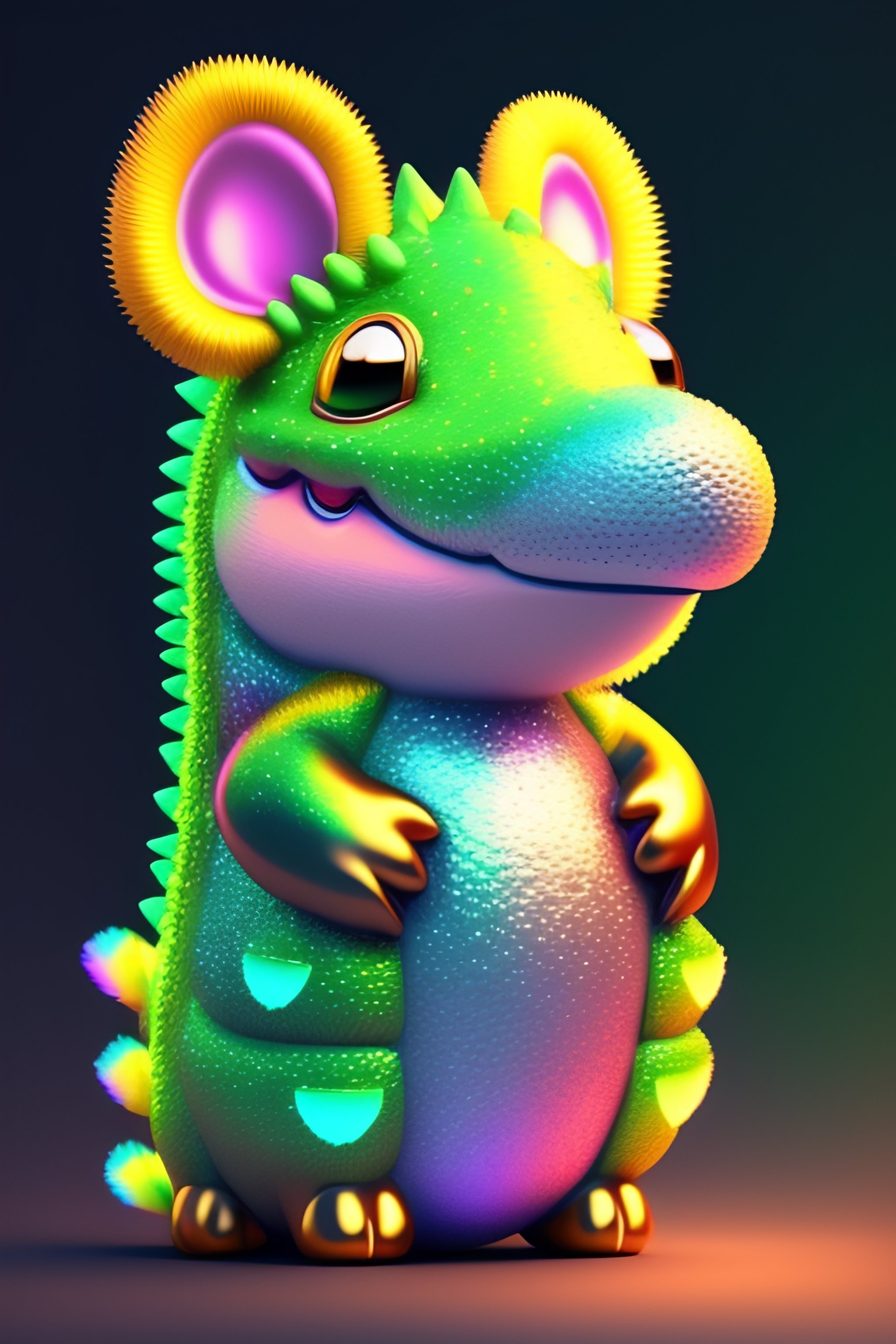 Lexica - CUTE AND ADORABLE CARTOON FLUFFY crocodile, glitter, rainbow ...
