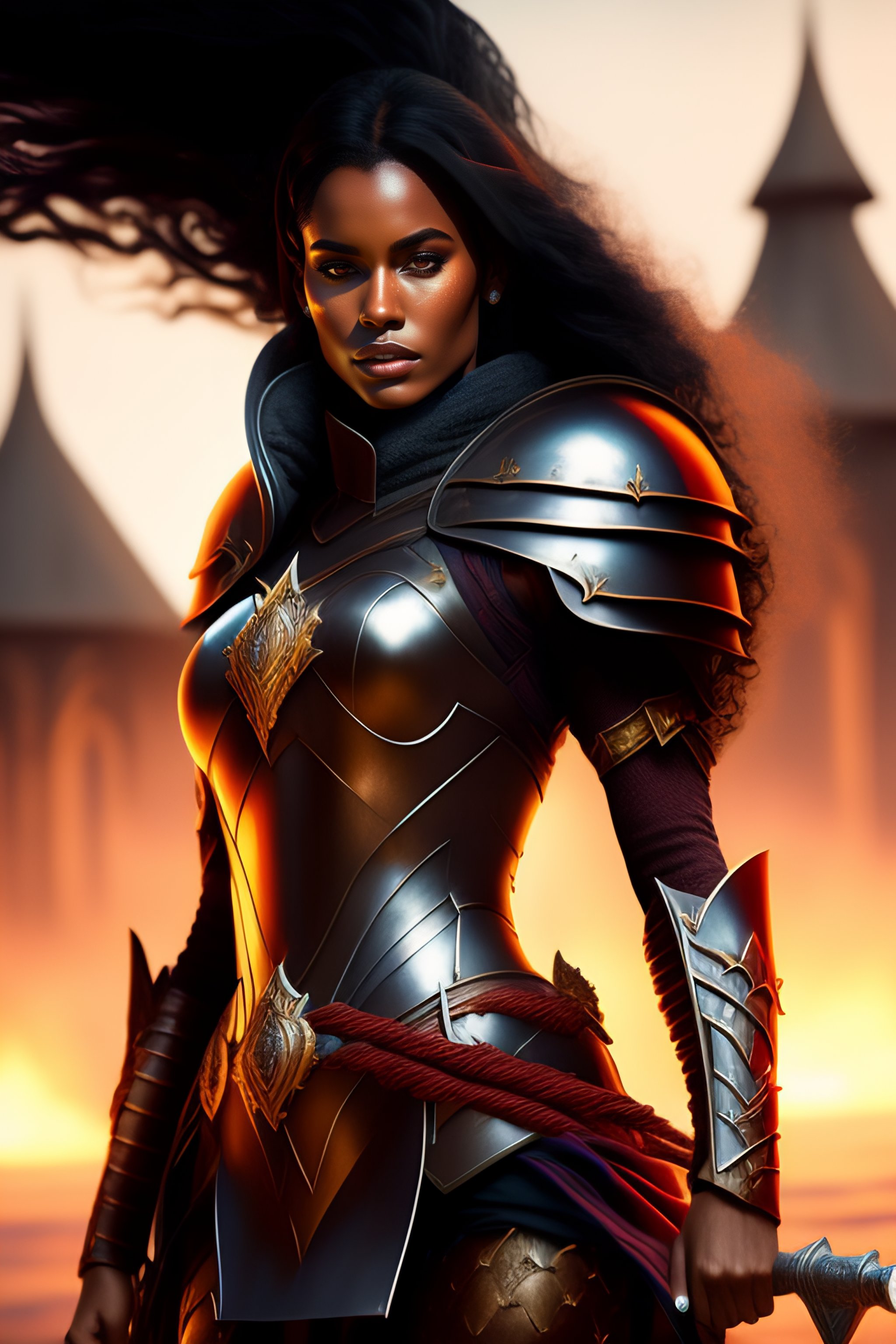 Lexica - Beautiful yung women, full body armor, armor, epic fantasy ...