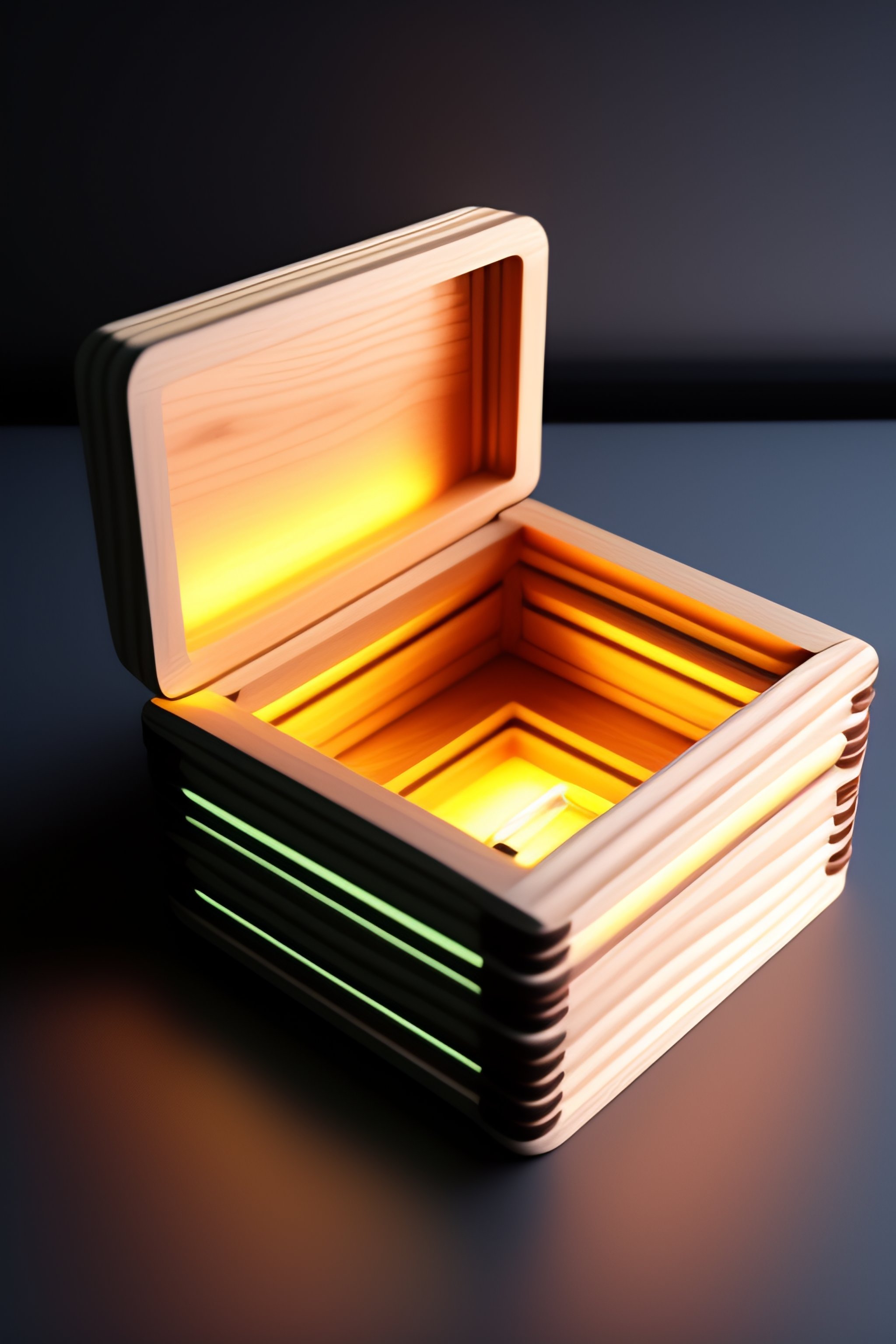 Lexica - Lasercut wood case box led mdf jointing