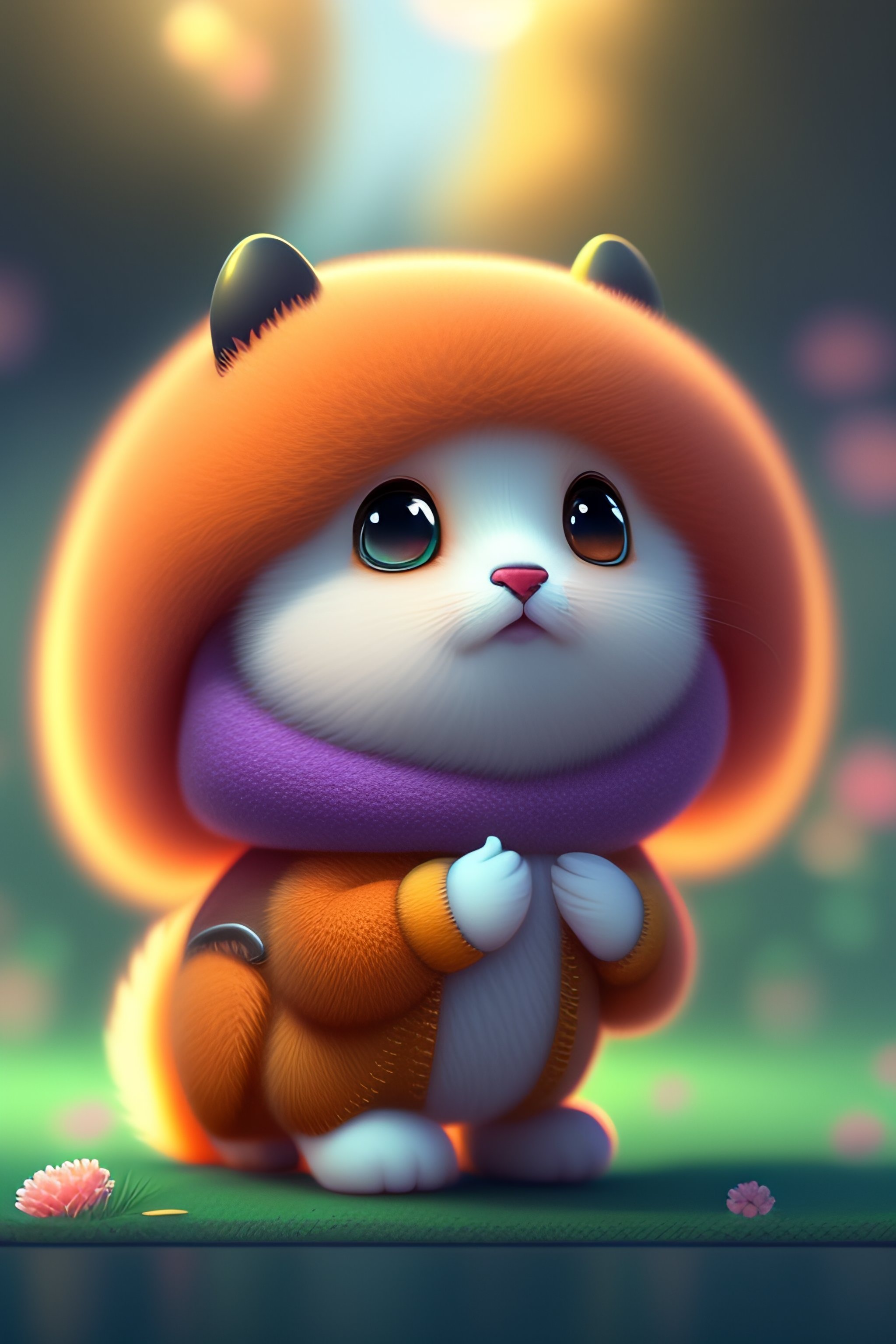 Lexica - Cute and adorable cartoon fluffy baby rhea, fantasy, dreamlike ...