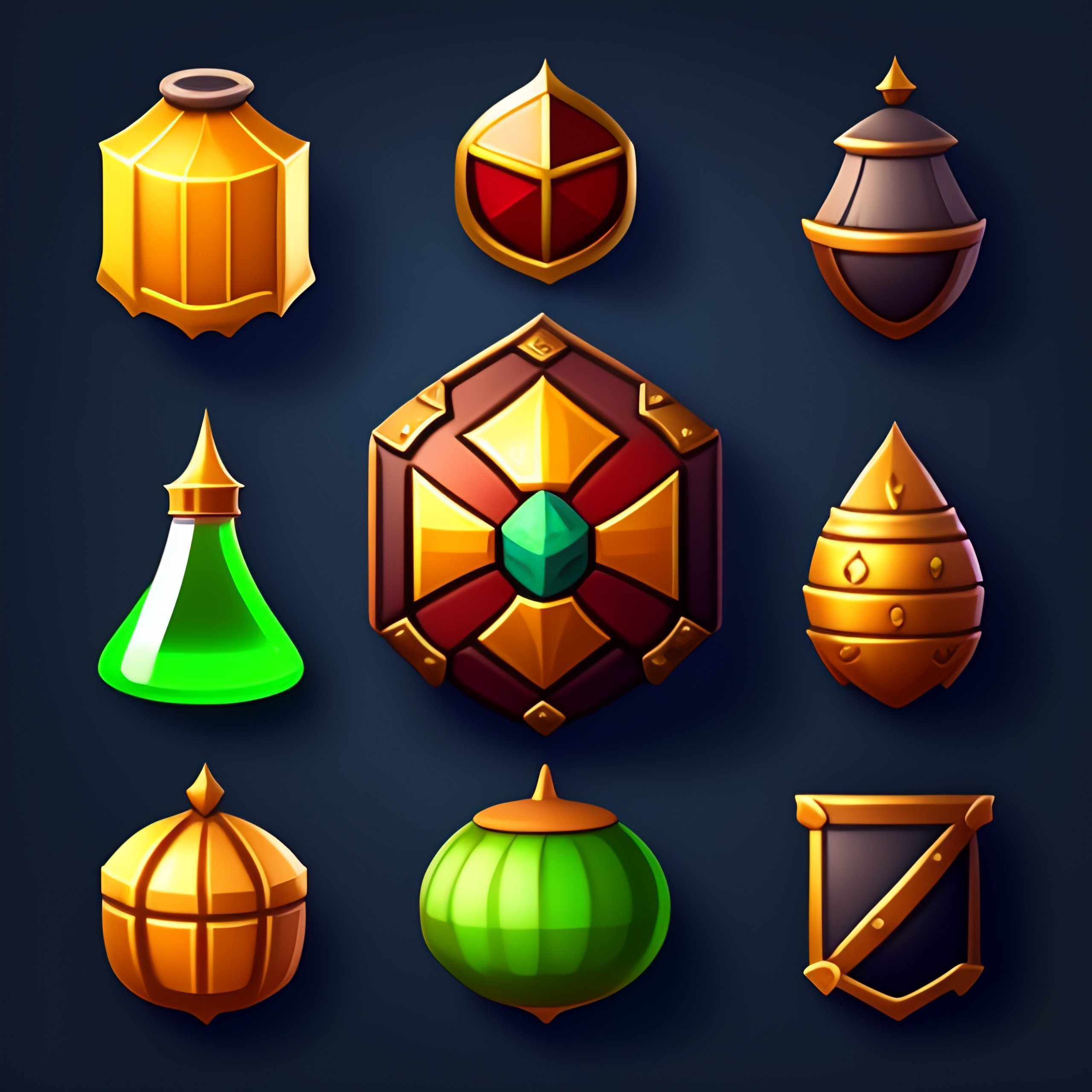 Lexica - Stylized RPG game icons spell magic potion armor