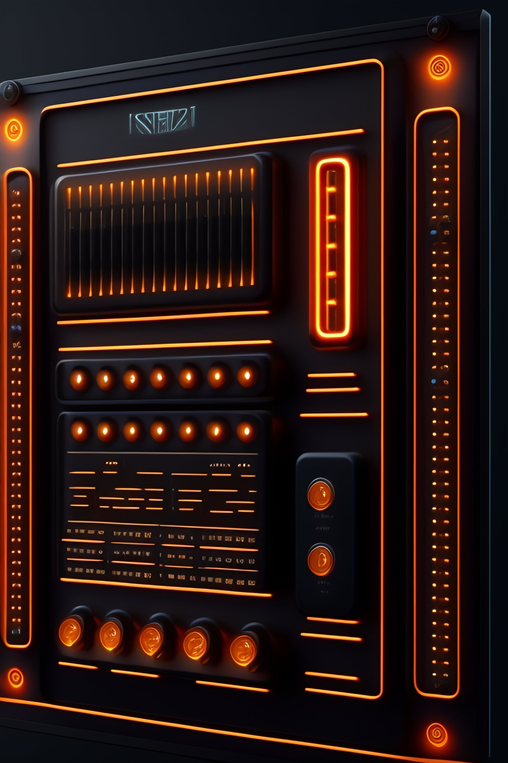 Lexica - A steampunk style control panel of glowing switches, dials ...