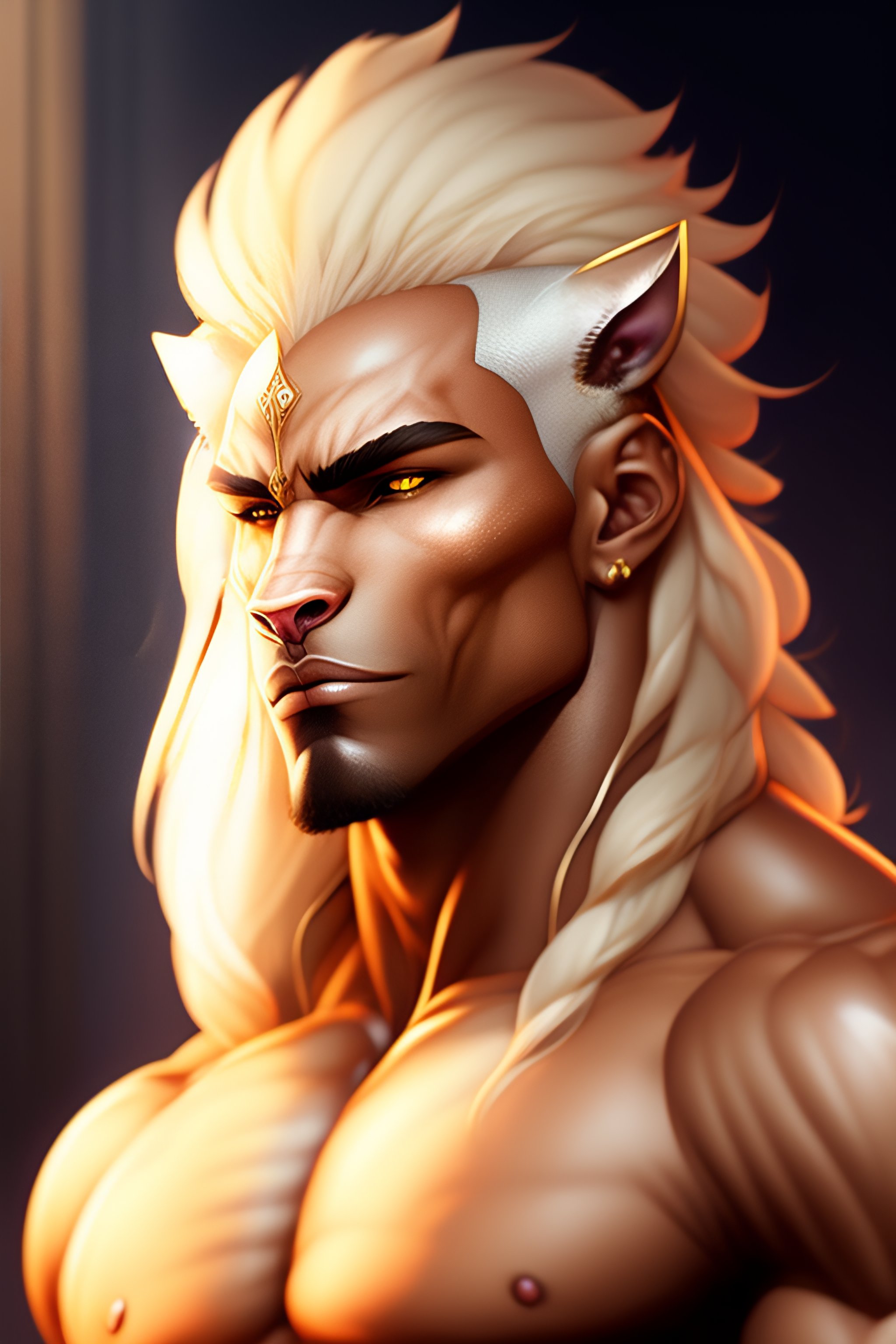 Lexica - Aesthetic portrait commission of a of a male fully furry ...
