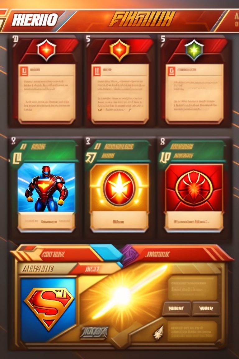 Lexica - Cards. Sure thing! Here are 5 examples of hero cards and their ...