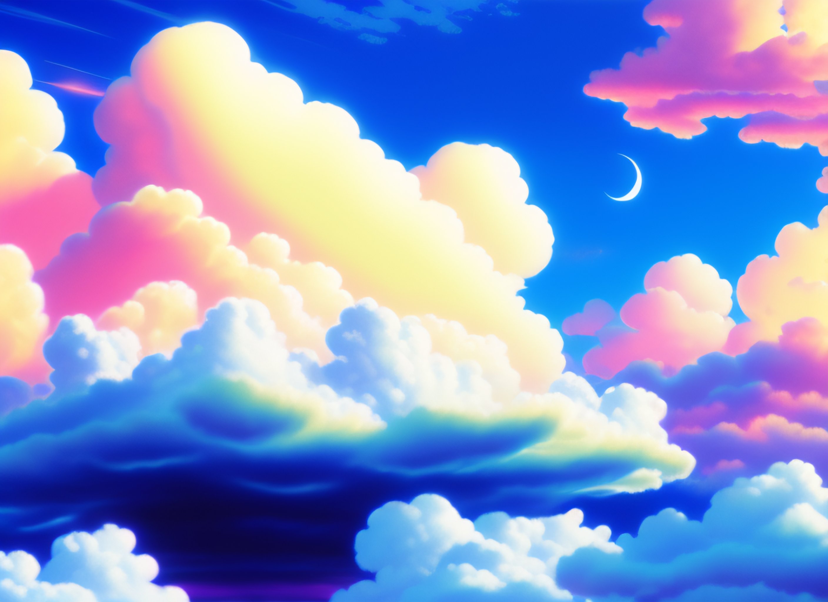 Lexica - Up close picture of the sky with cloud platforms, illustration ...