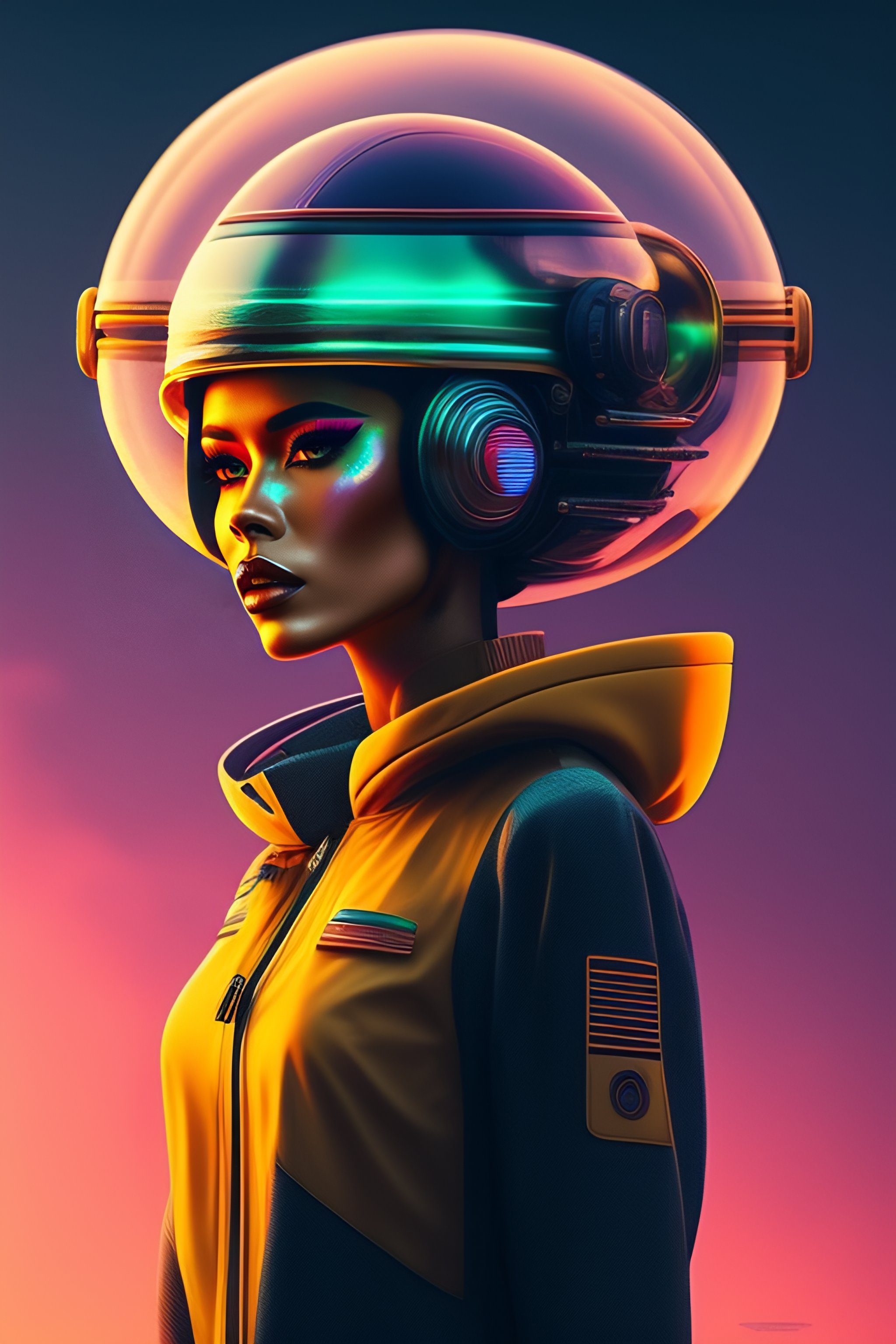 Lexica - 1960s inspired alien in wes andersson style, retro future ...