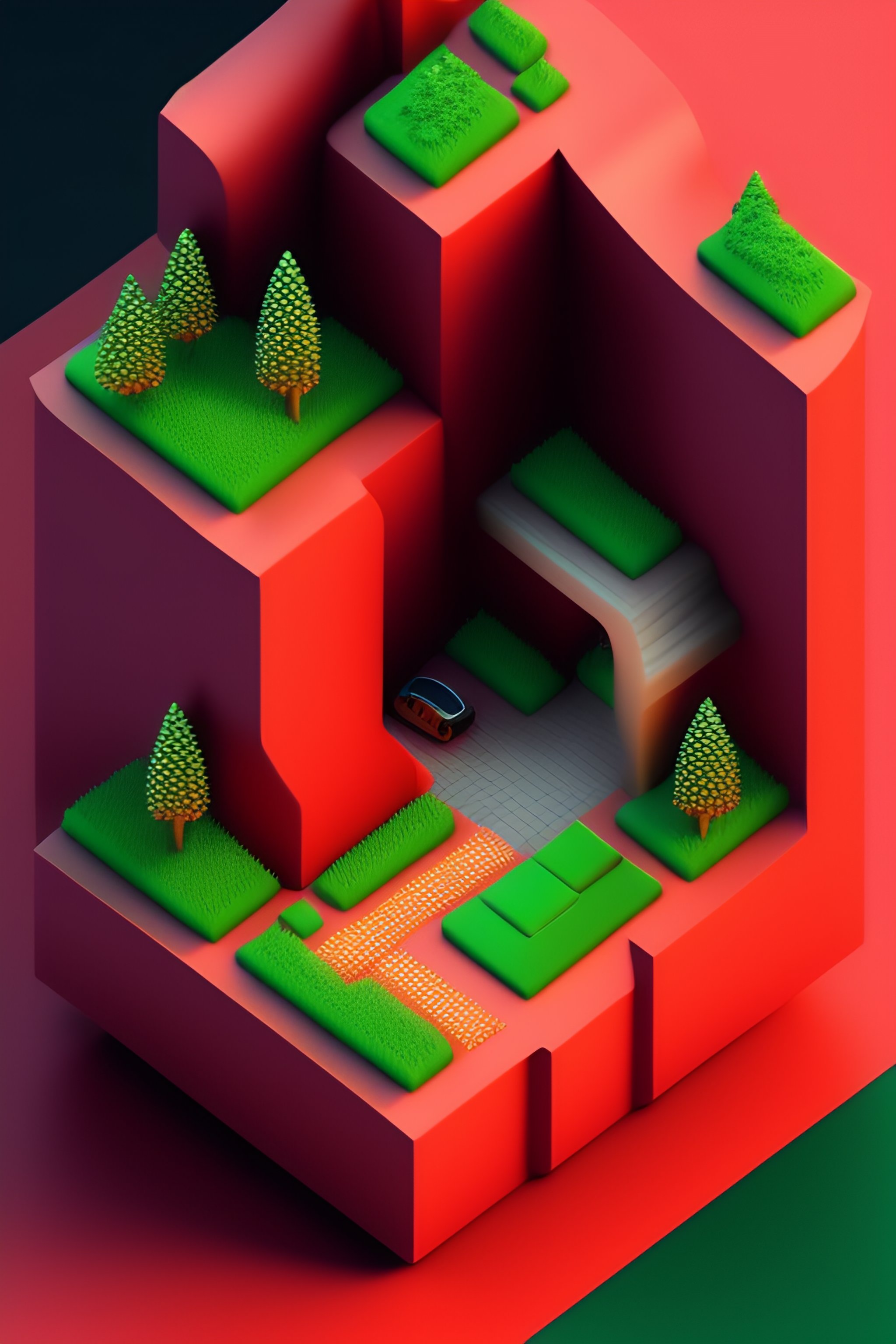Lexica - Computer generated. 3D rendering of a game. isometric. A man ...