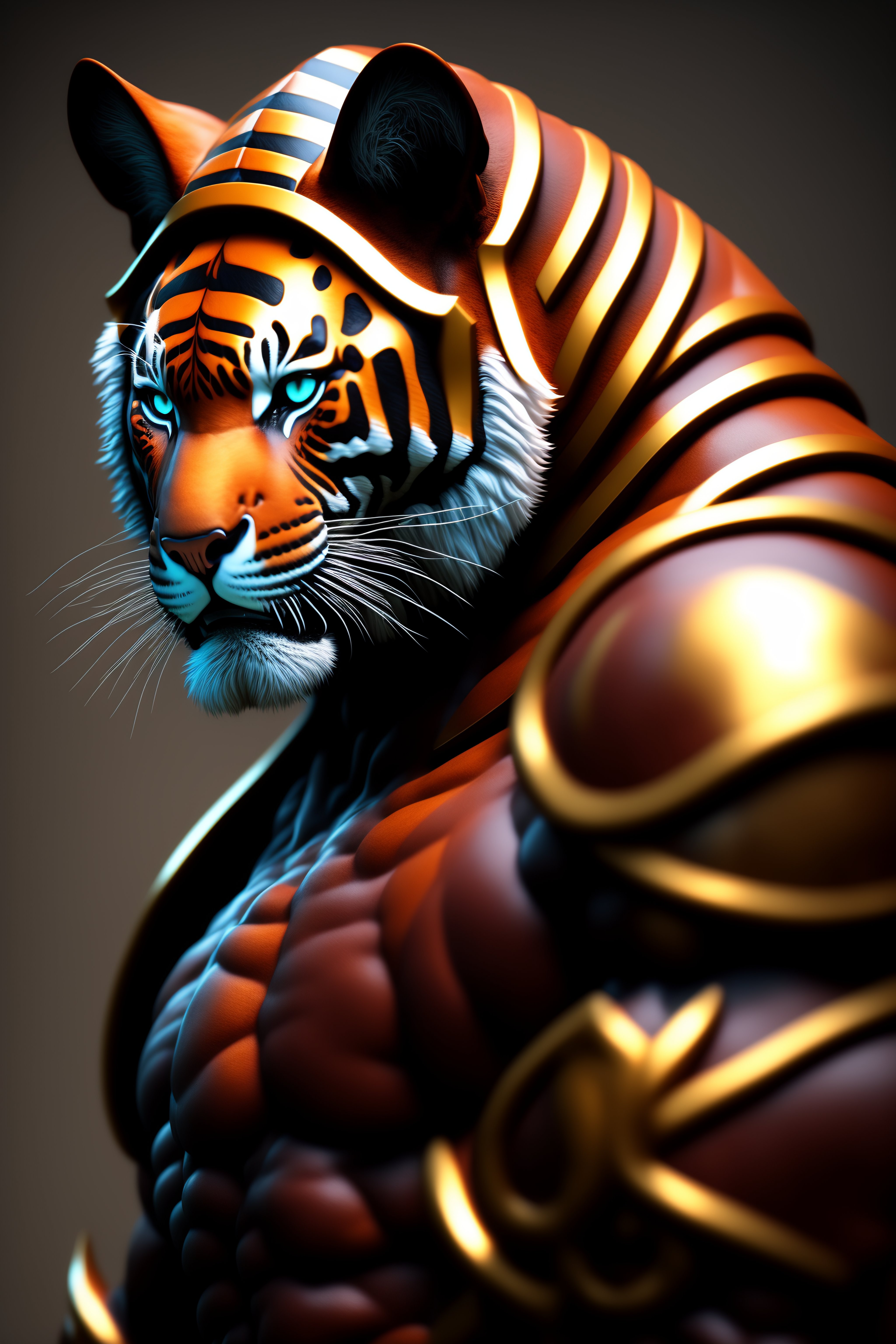 Lexica - 3d humanoid Tiger virgol warrior