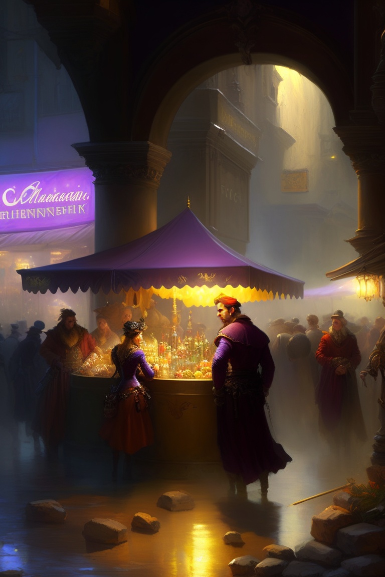 Lexica - Underground medieval thieves market, crowded, bustling market ...