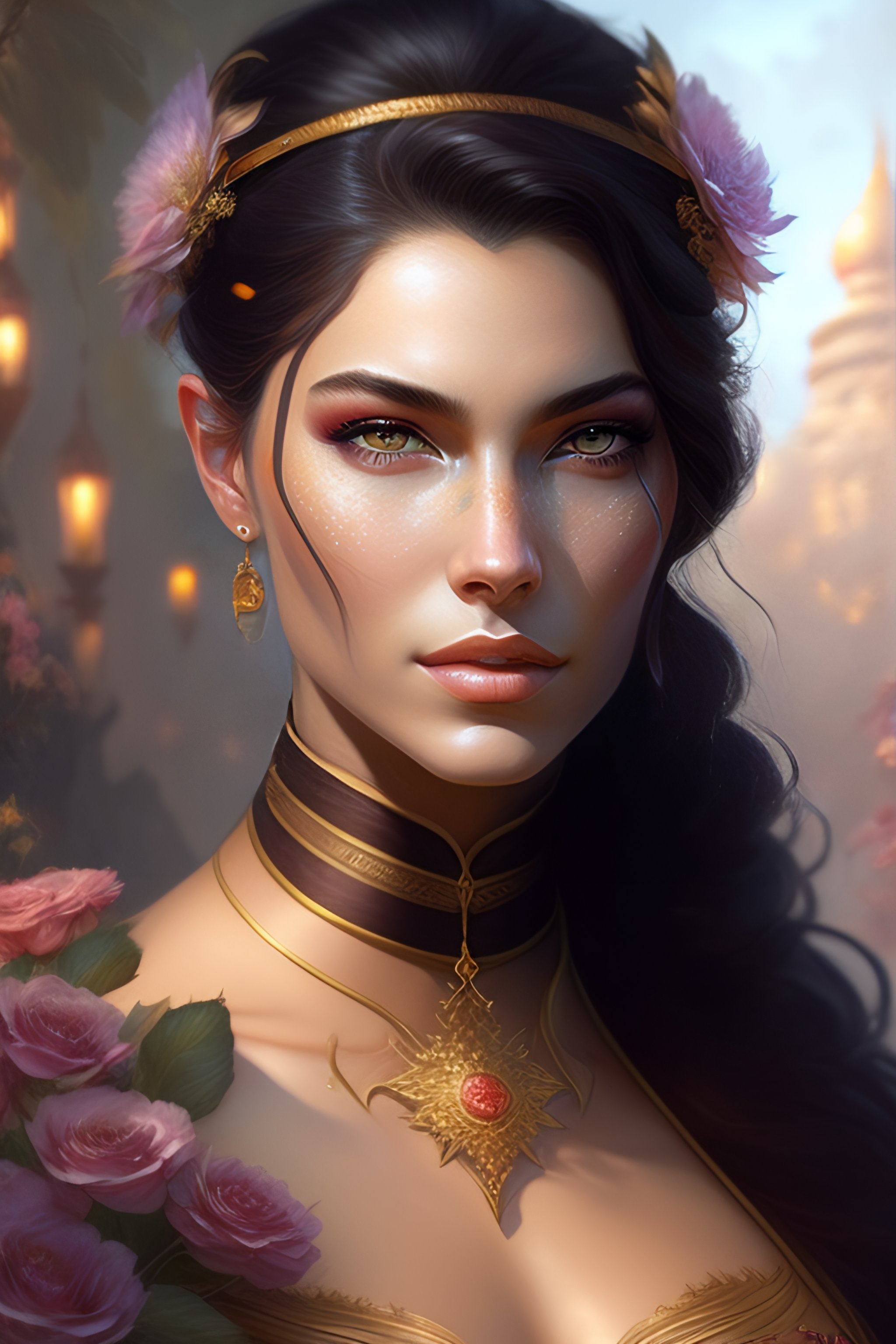 Lexica - A woman with her face painted. face painting of flowers ...