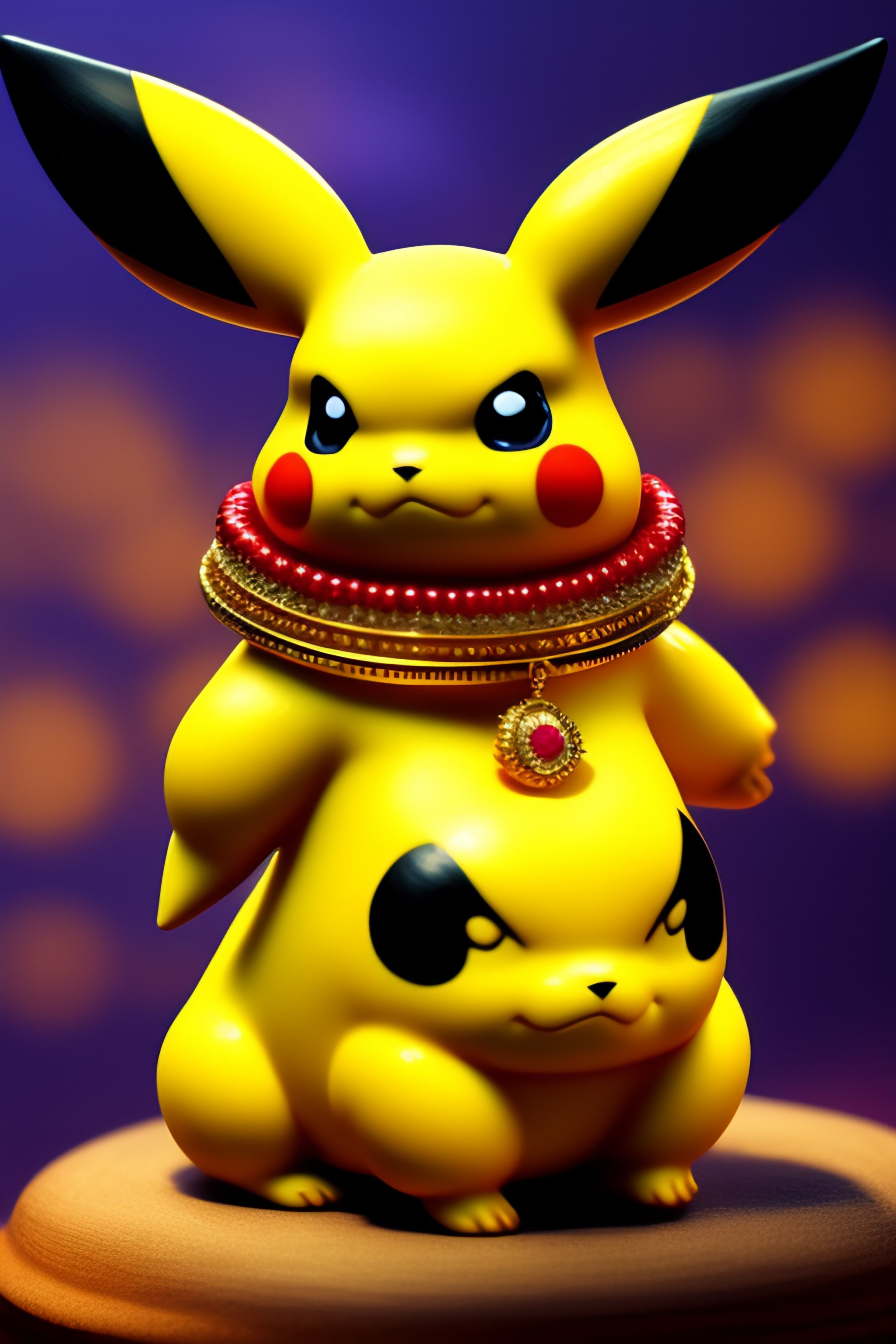 Lexica - Pikachu as god emperor of the universe wearing gold jewelry.