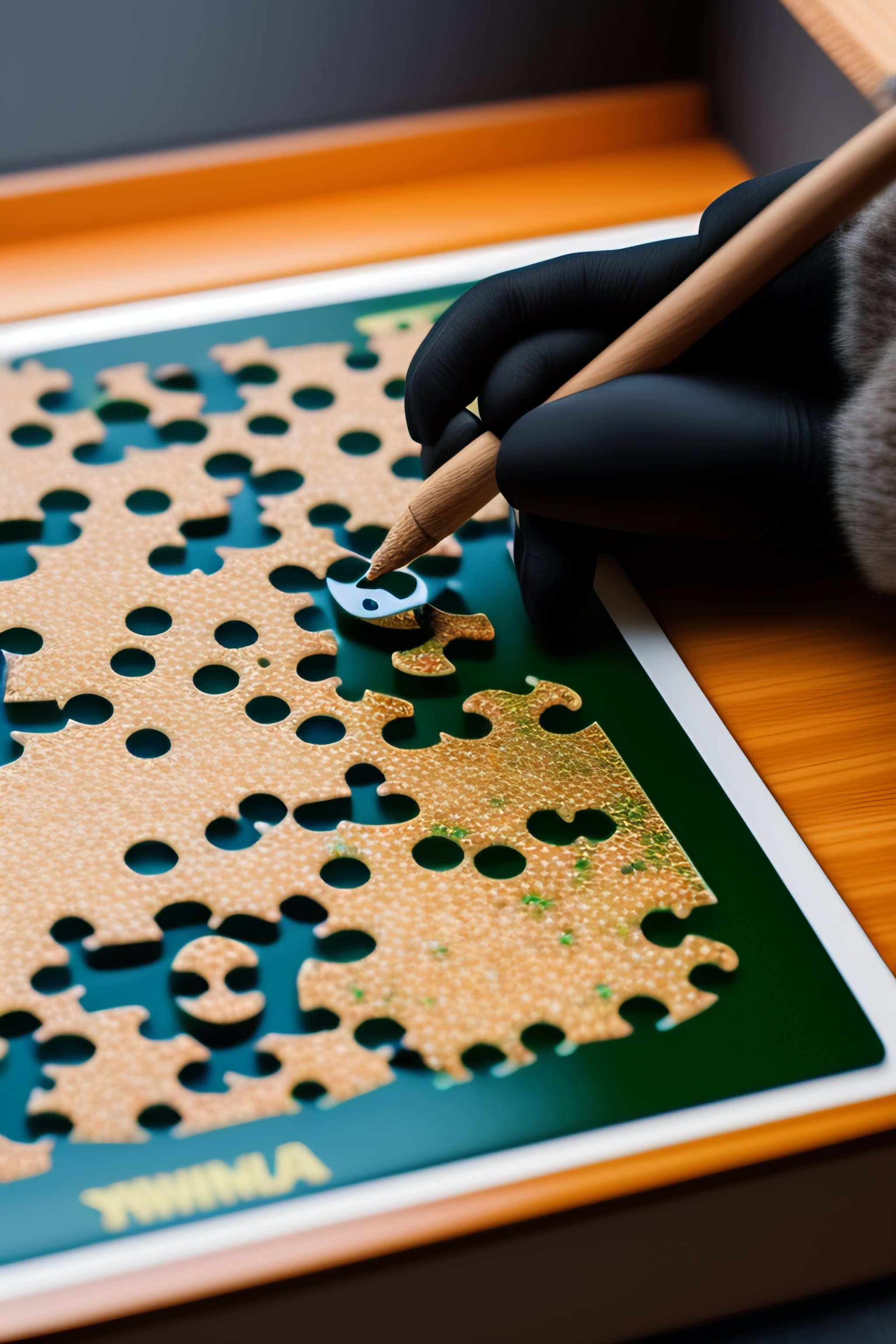 Lexica - A ninja finishing a jigsaw puzzle