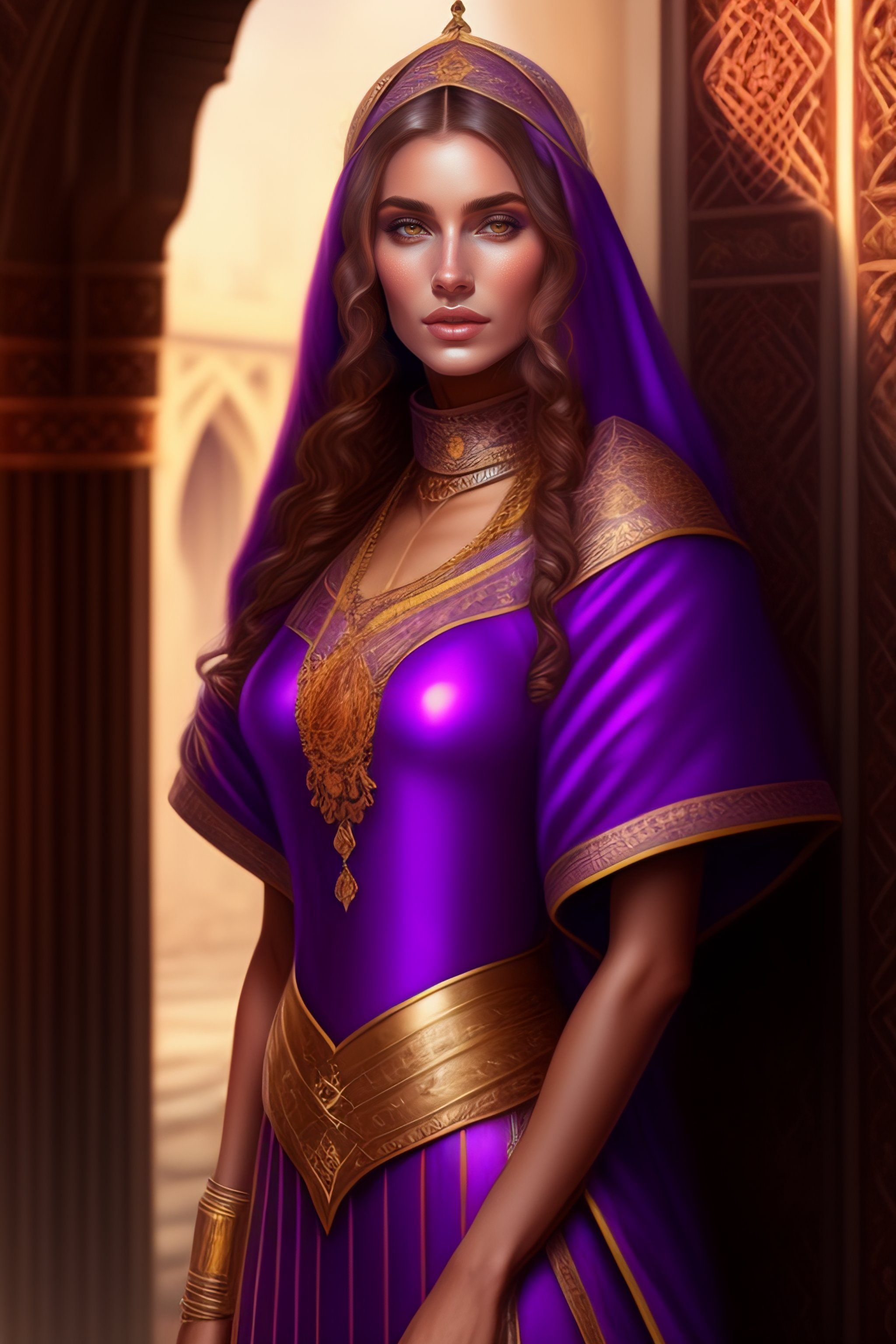 Lexica - A full body portrait of a cute beautiful medieval female blind ...