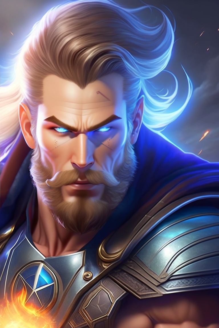 Lexica - Make an image of thor the thunder god with two hammers, anime