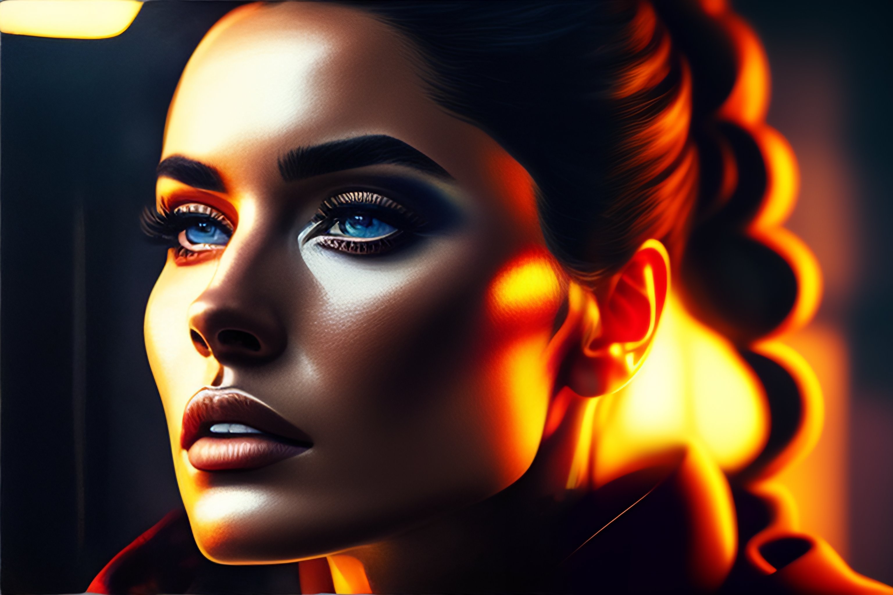 Lexica - Film still of closeup of a woman staring into space as if ...