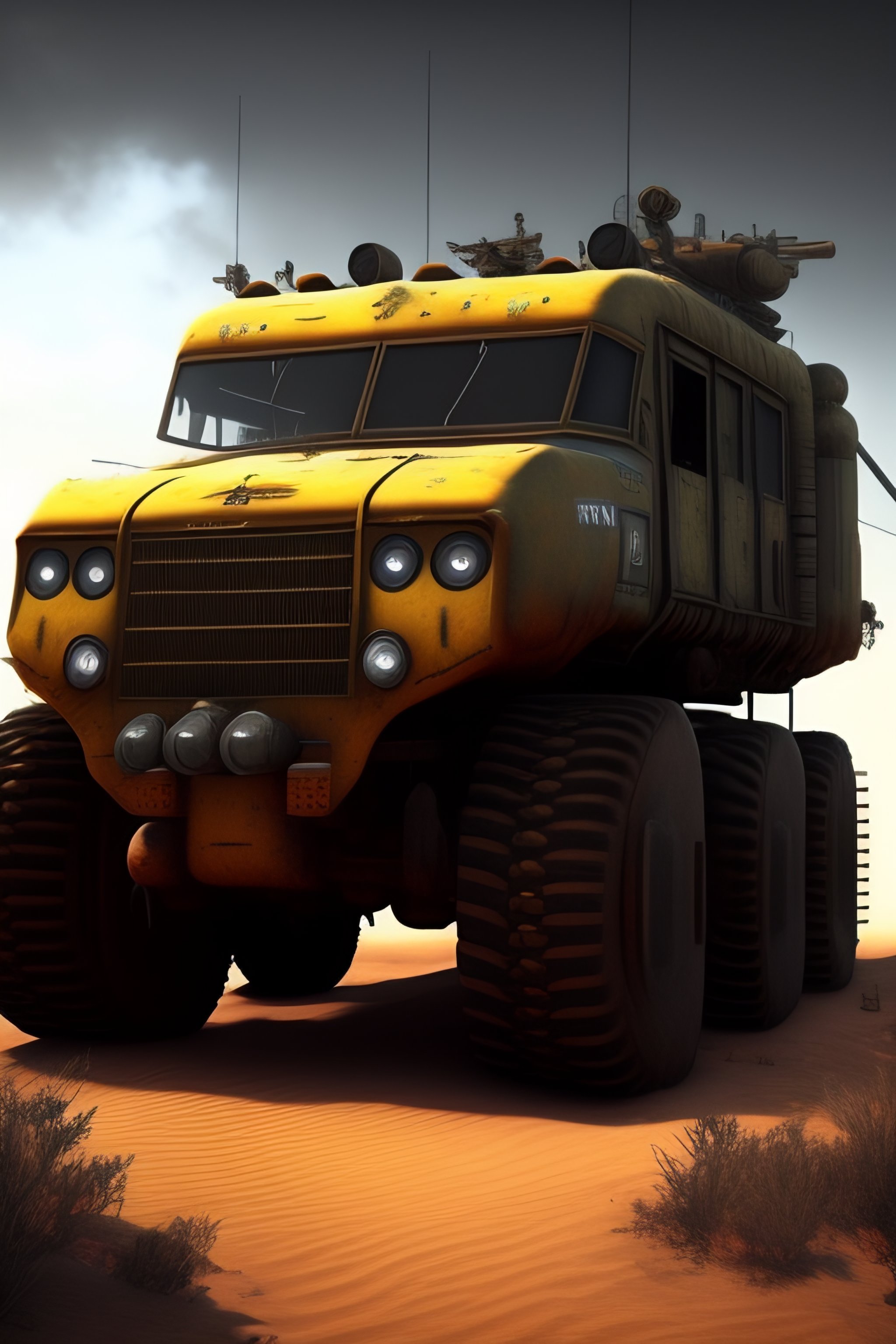 Lexica - A post-apocalyptic APC in the style of fallout in the style of ...