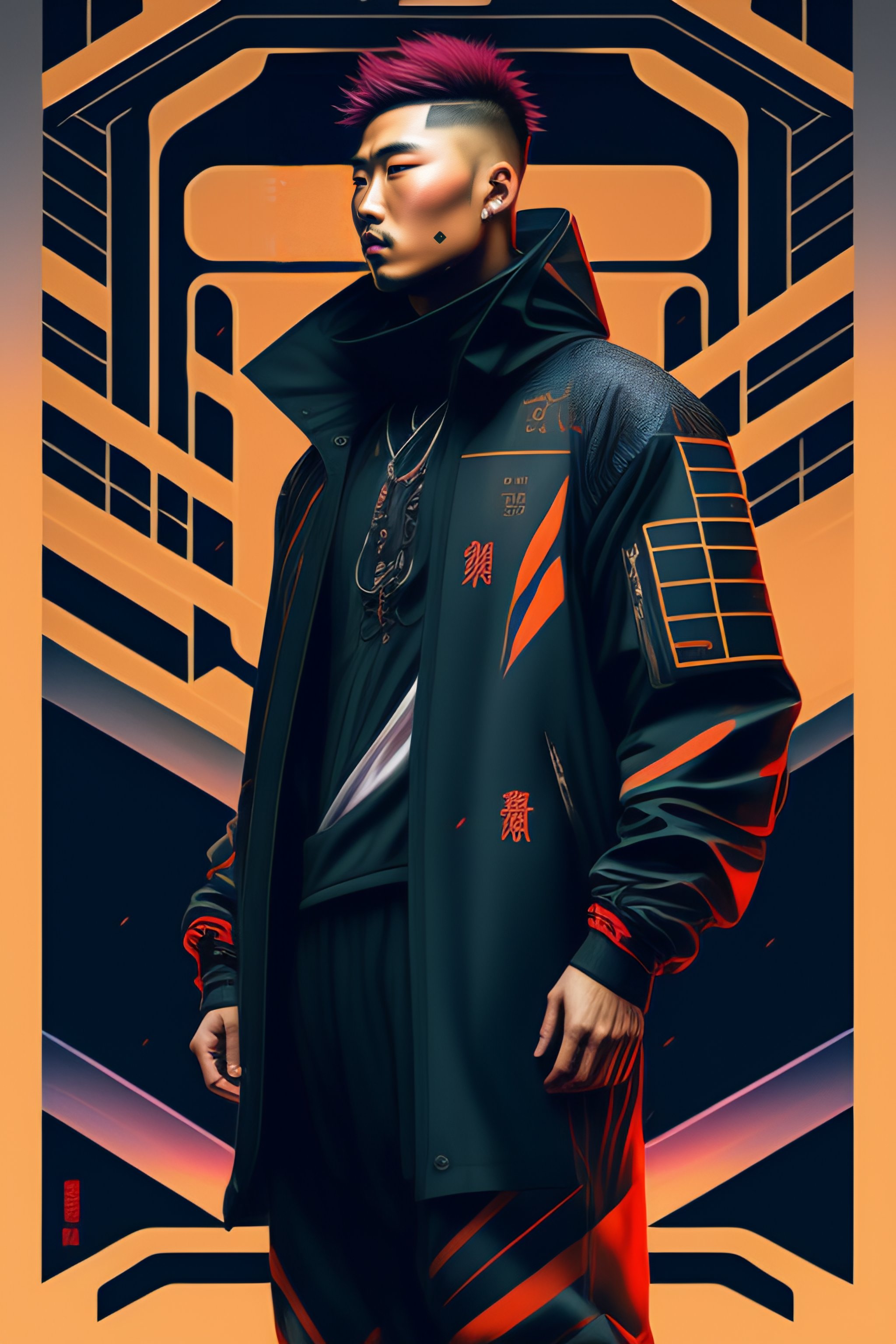 Lexica - A beautiful ukiyo painting of full body cyberpunk blade runner ...