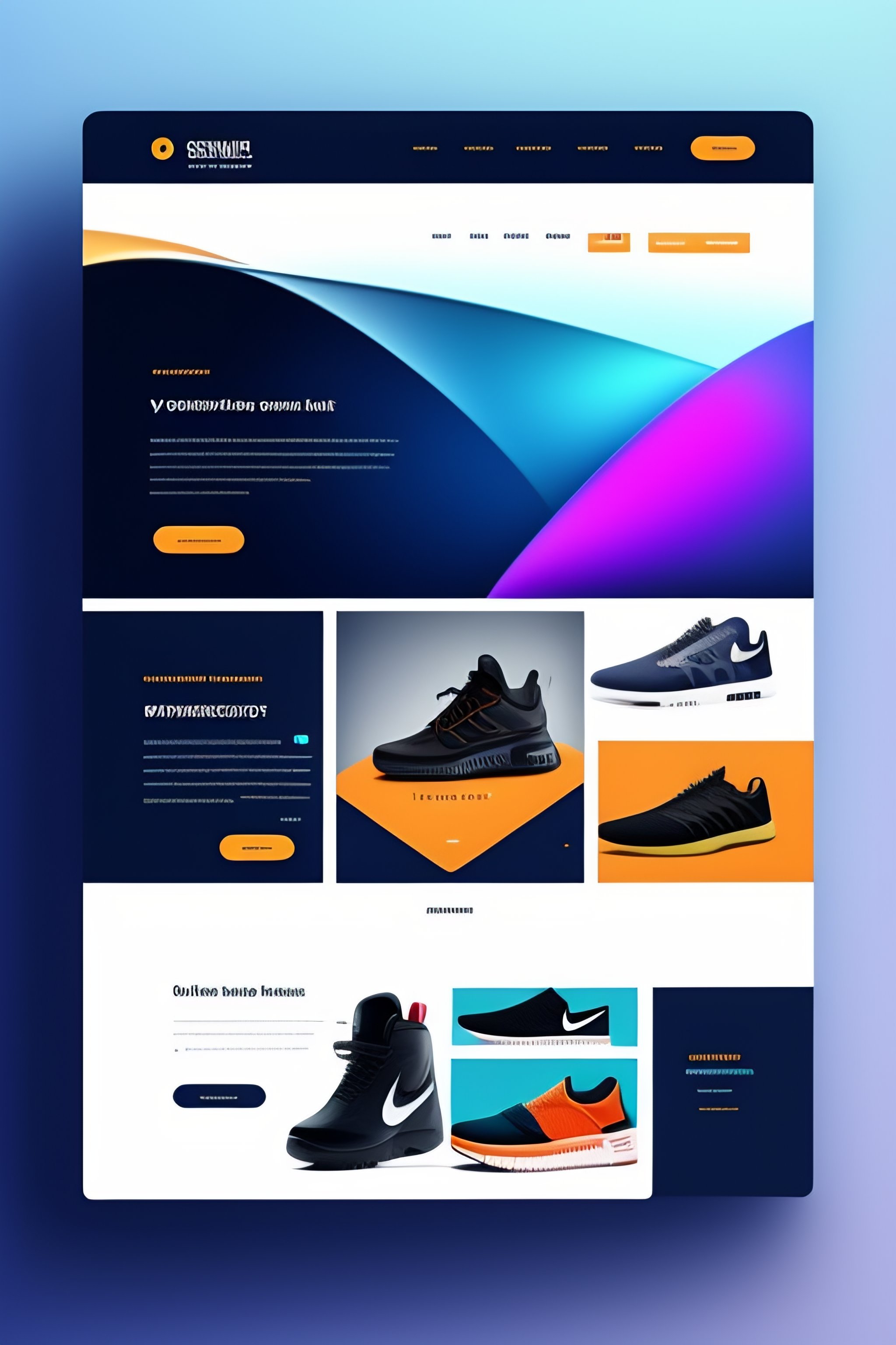Lexica - Shoes ecommerce, website landing page designs, attractive colors , futuristic ,user ...