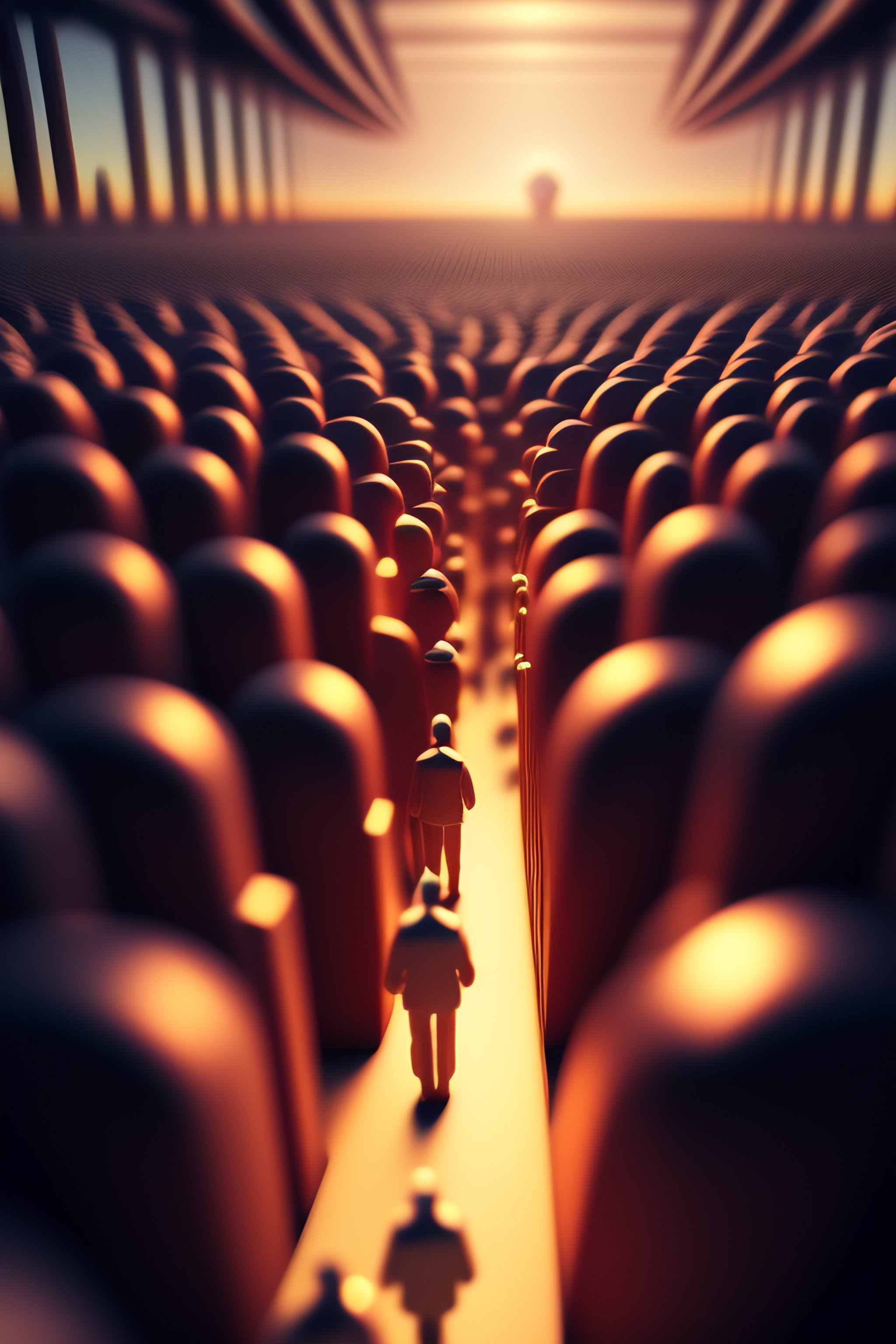 Lexica - Crowd, 3D, SCA art, abstract, cgi