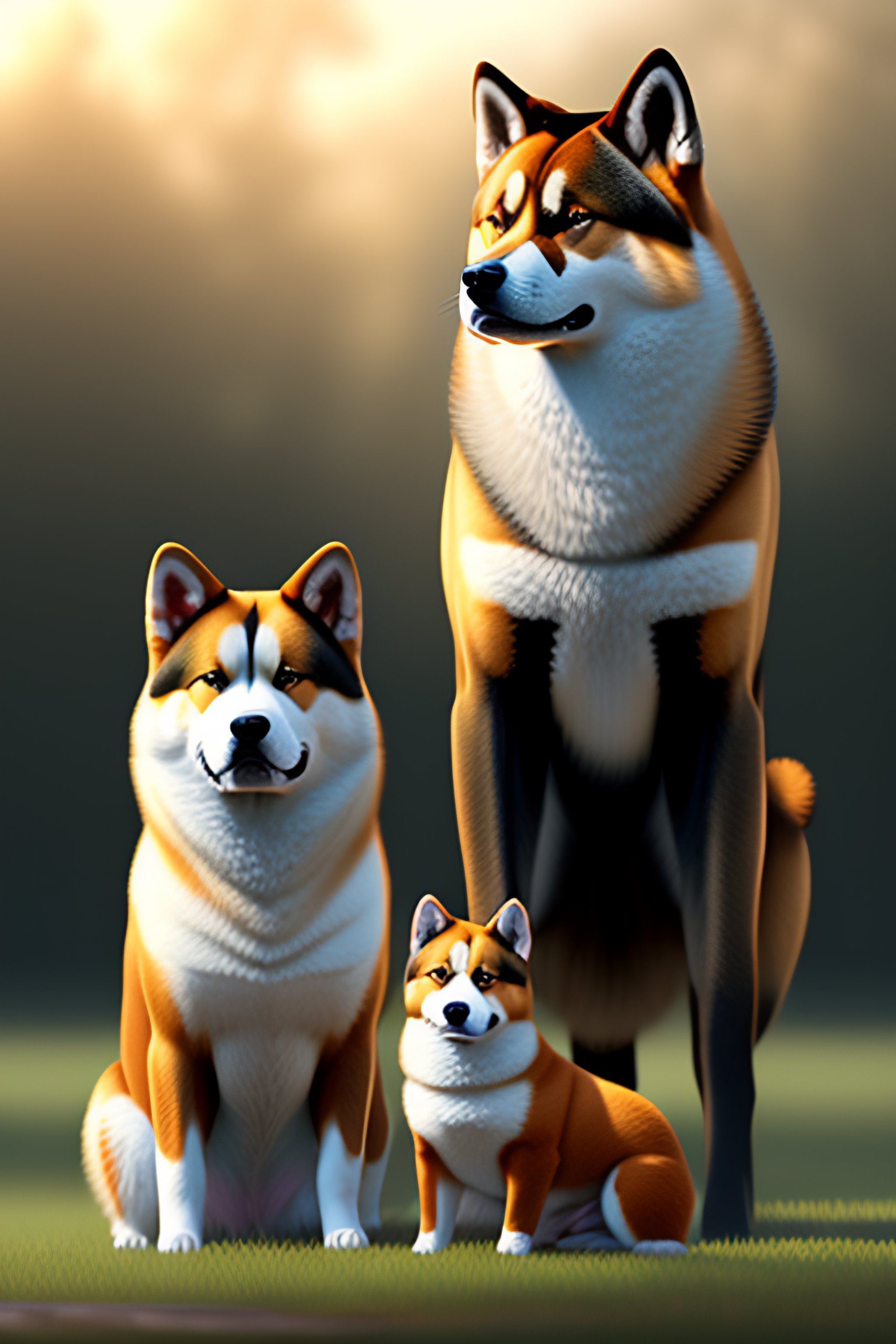 Lexica - Akita Inu Family male female son DOGS , made by stanley ...