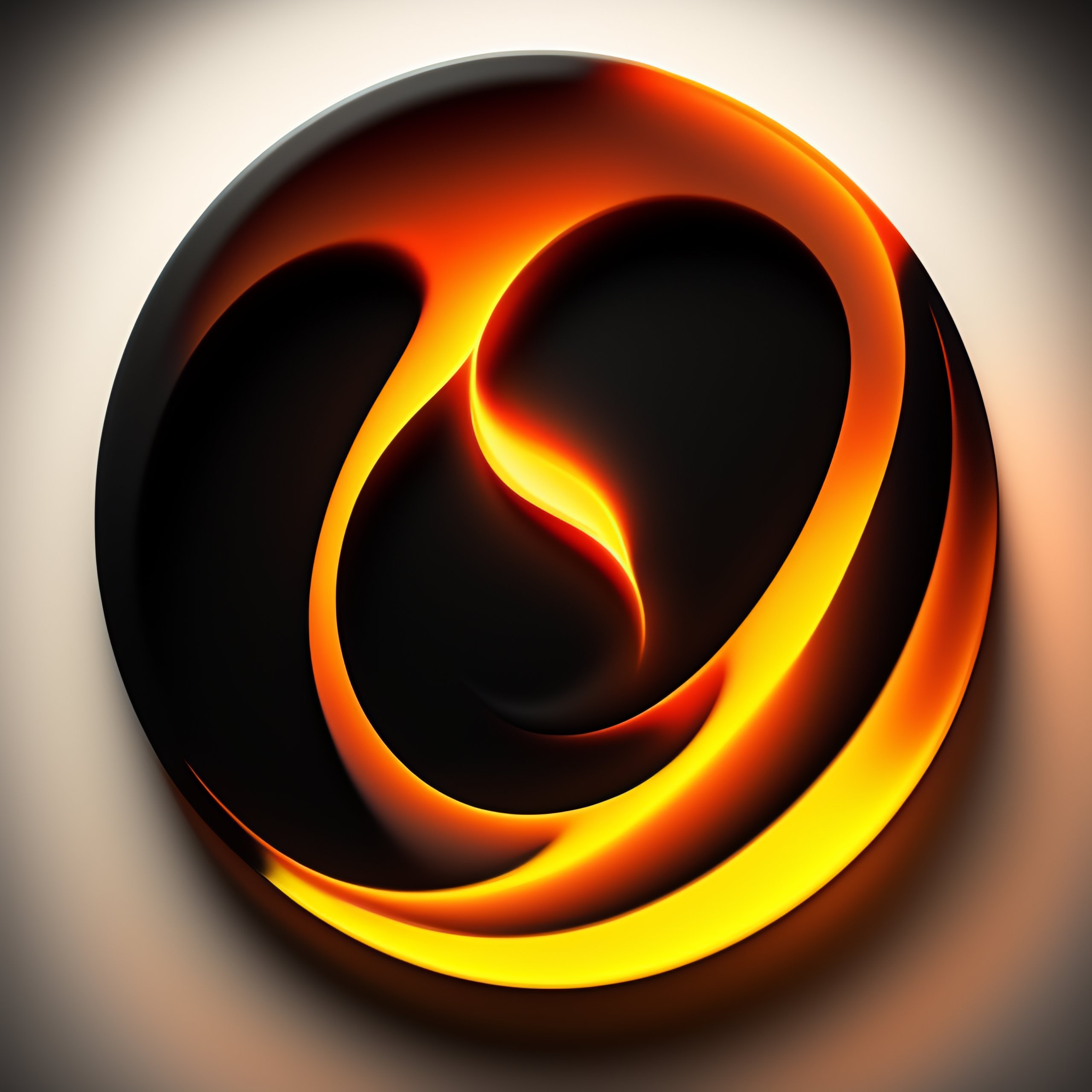 Lexica - Stylized flame in circle shape, black background