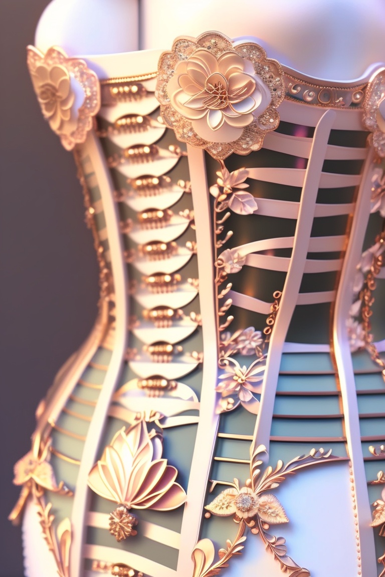 Lexica - 1950;s corset made from see through skeleton bones encrusted ...