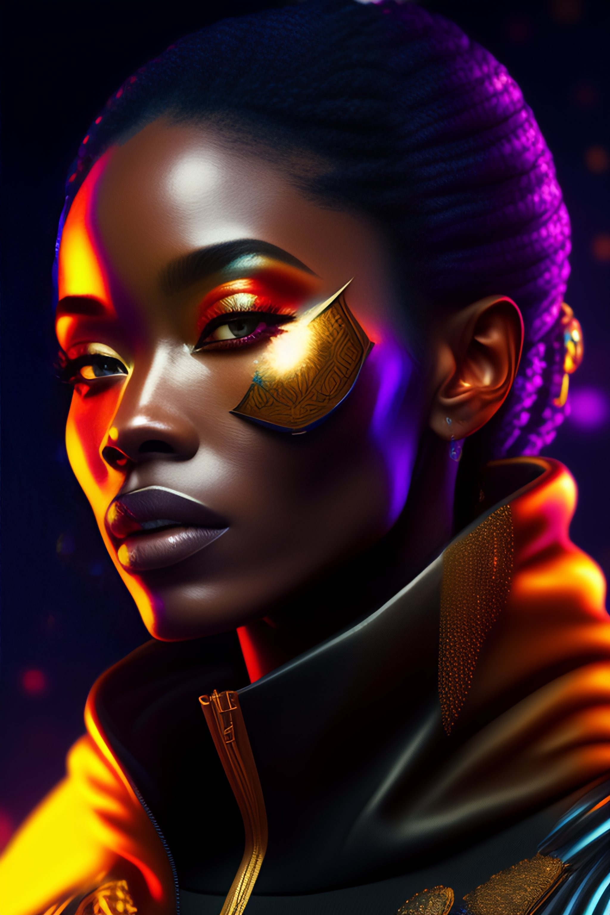 Lexica - Pele cyberpunk with face implants concept art portrait by ...