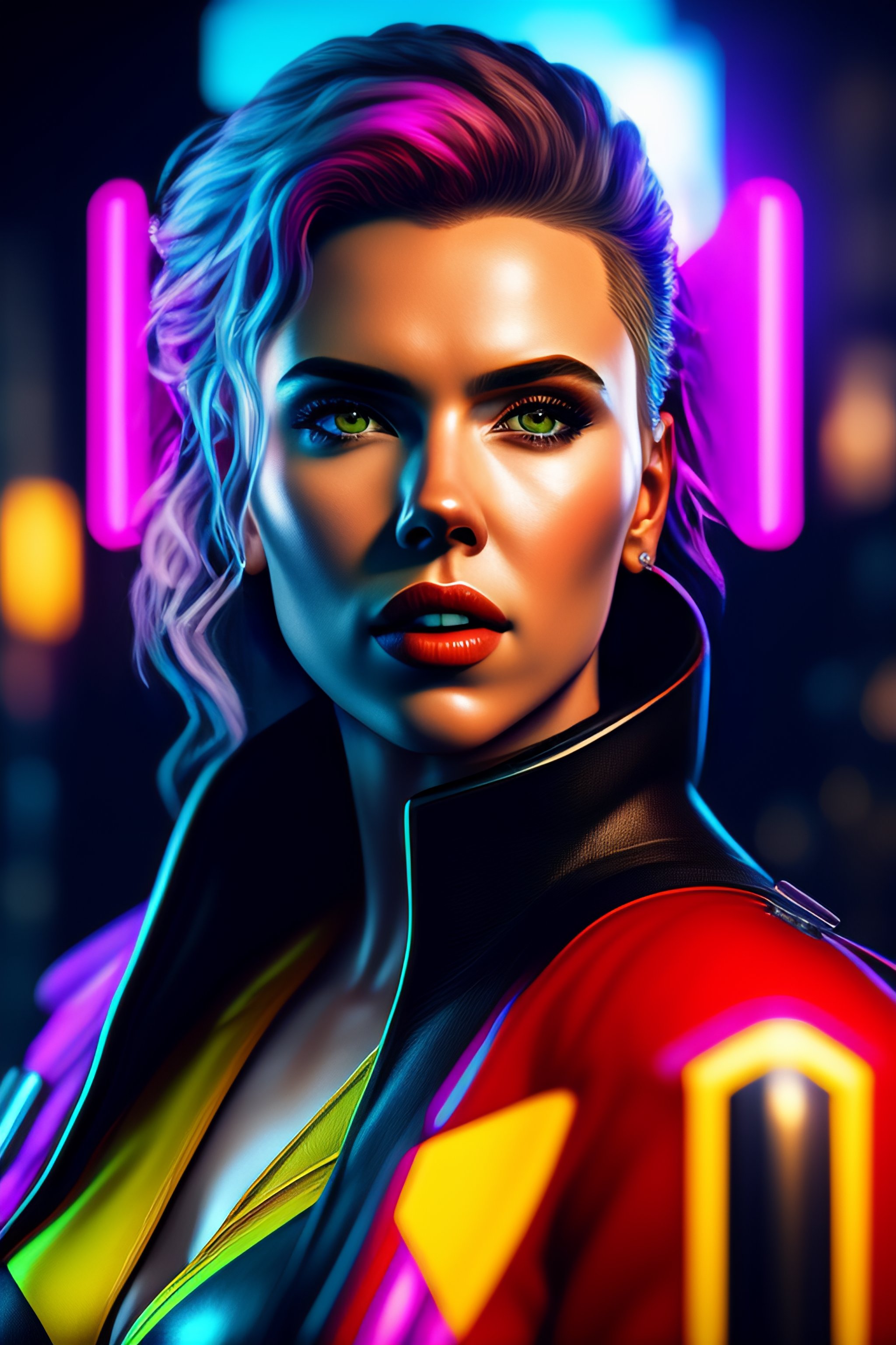 Lexica - Scarlett johansson portrait, cyberpunk 2 0 7 7, cyberpunk judy ...