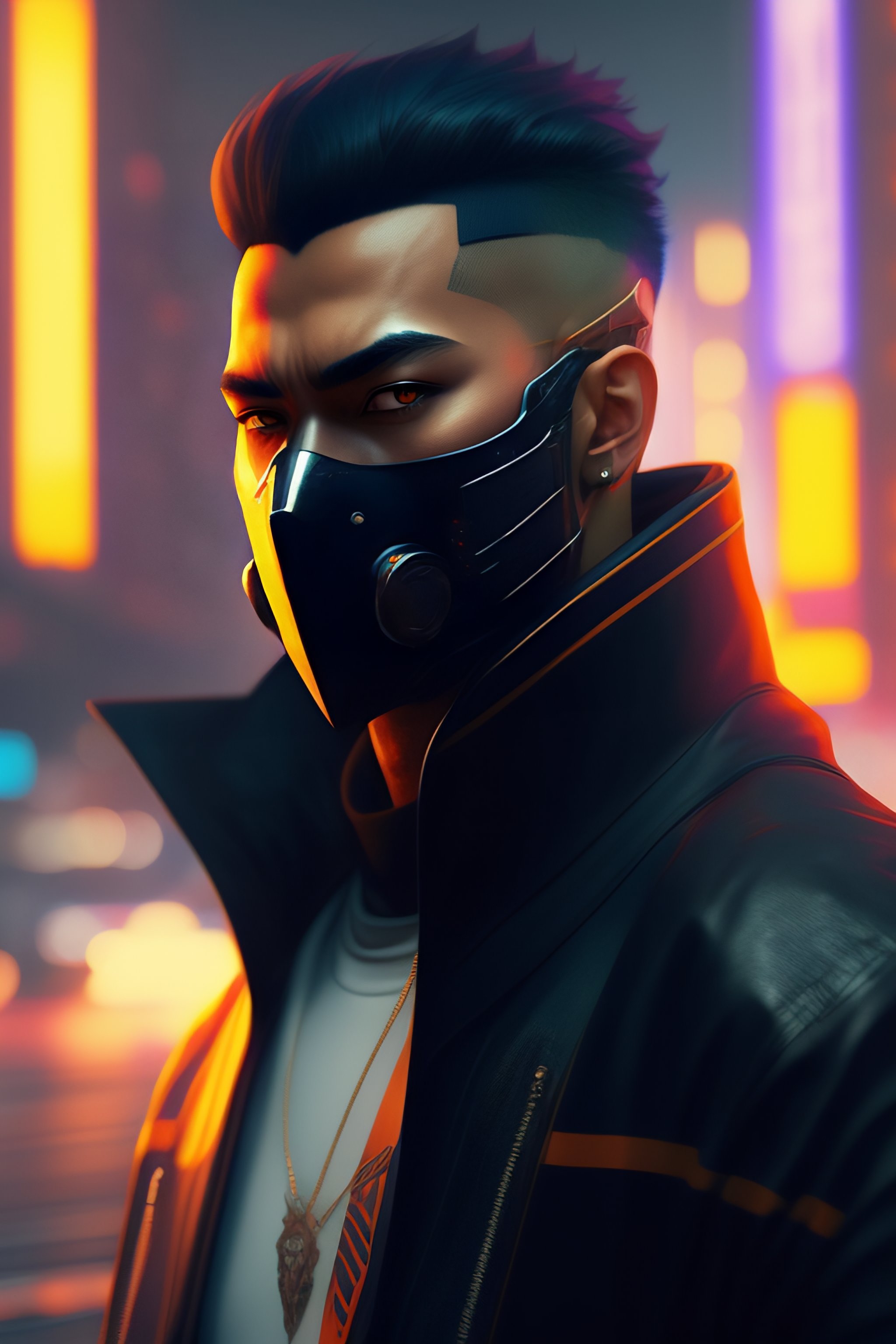 Lexica - Cyberpunk man mercenary masked by ilya Kuvshinov and greg ...