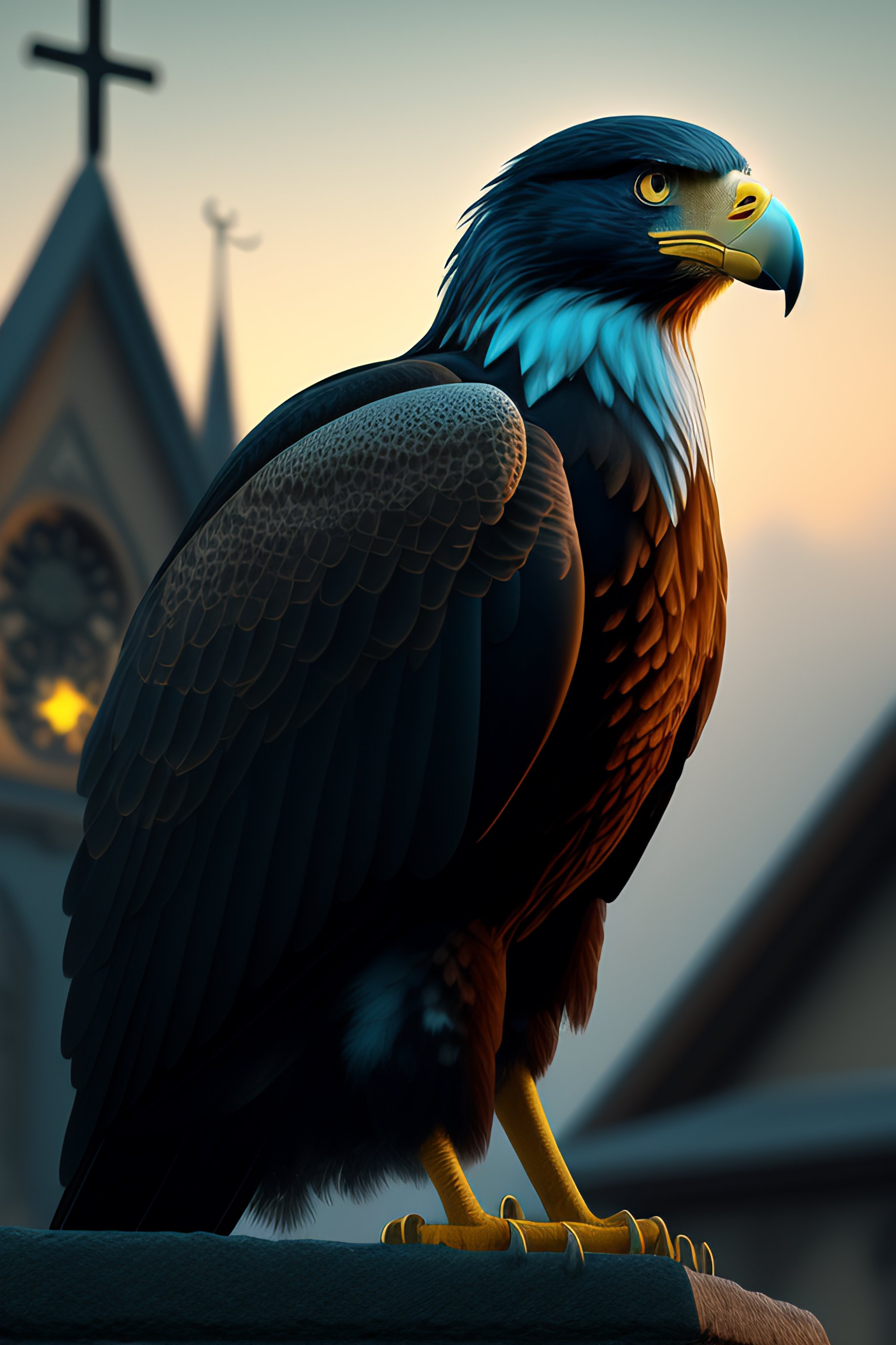 Lexica - A extremely realistic eagle with high detail night vision ...