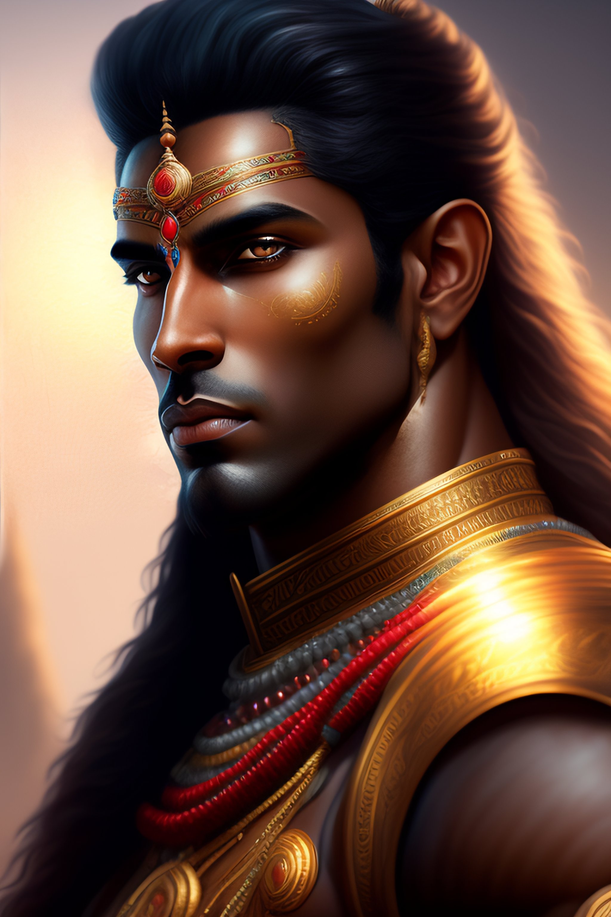 Lexica - Portrait of a Lord Shiva, fantasy, front light, intricate ...