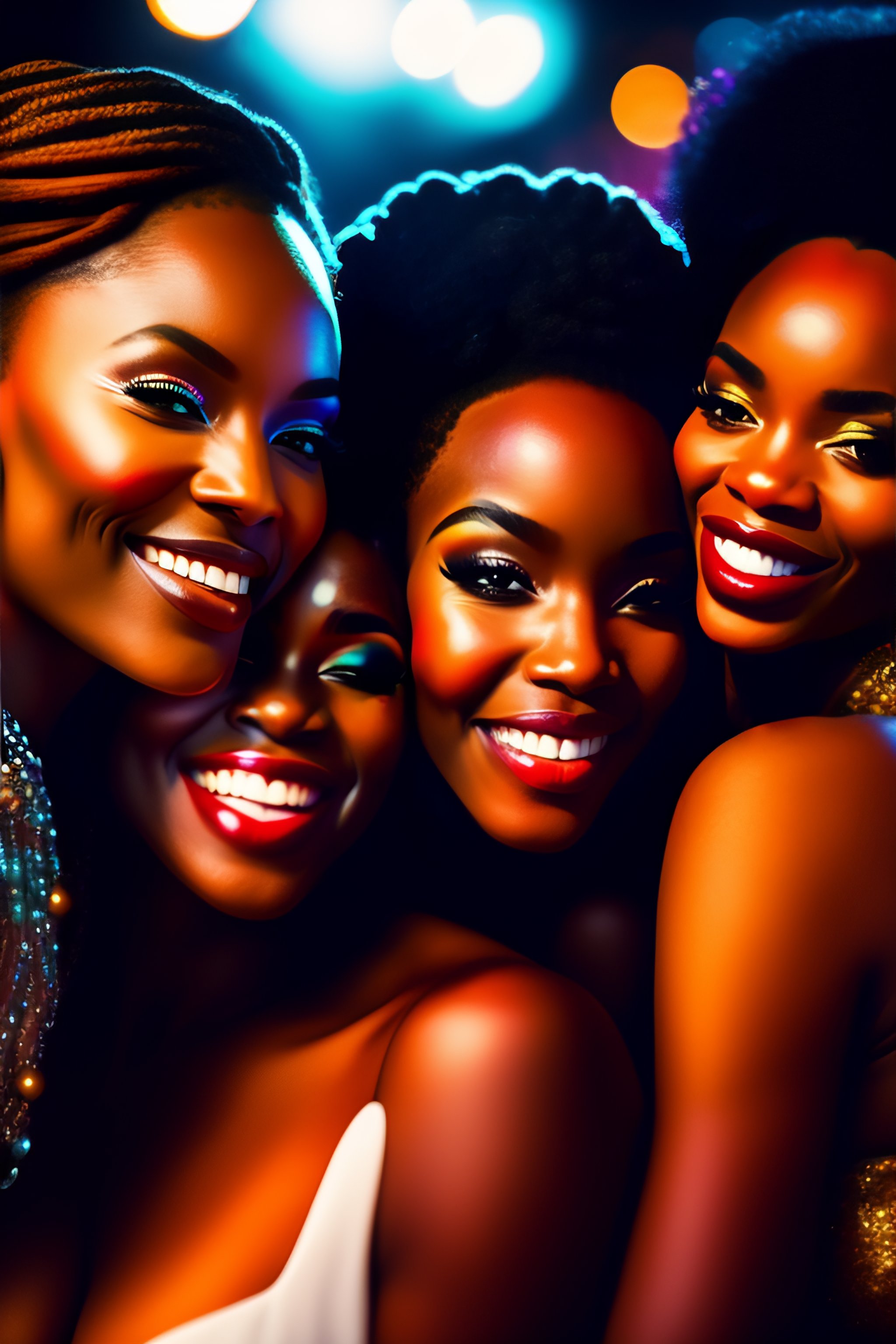 Lexica - Group of beautiful African Women out clubbing and having the ...