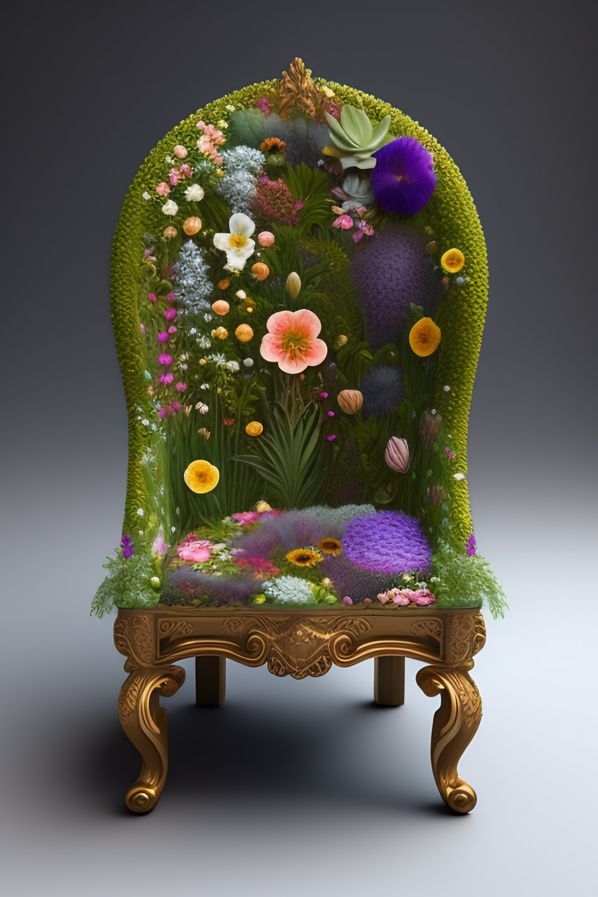 Lexica - SURREAL Artisanal chair made entirely of local plants flowers ...